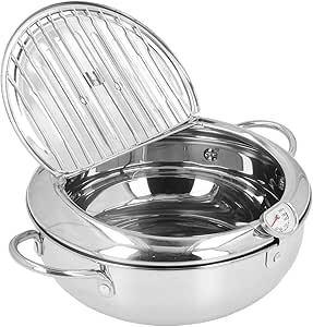 Amazon.com: Japanese Tempura Fryer Small Deep Frying Pot Stainless ...