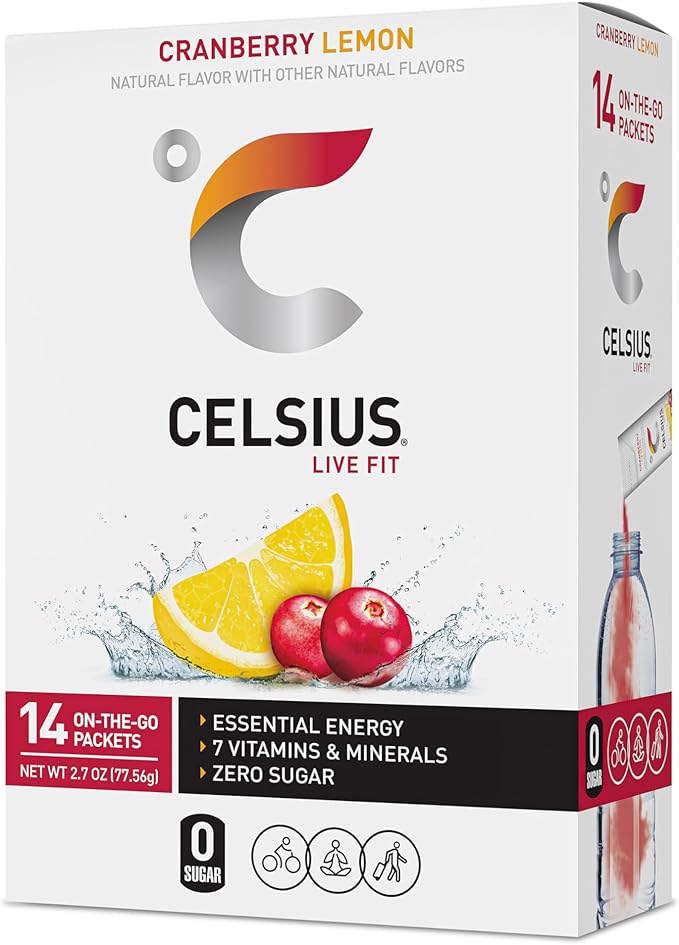 Amazon.com : CELSIUS® On-the-Go Powder Sticks Cranberry Lemon ...