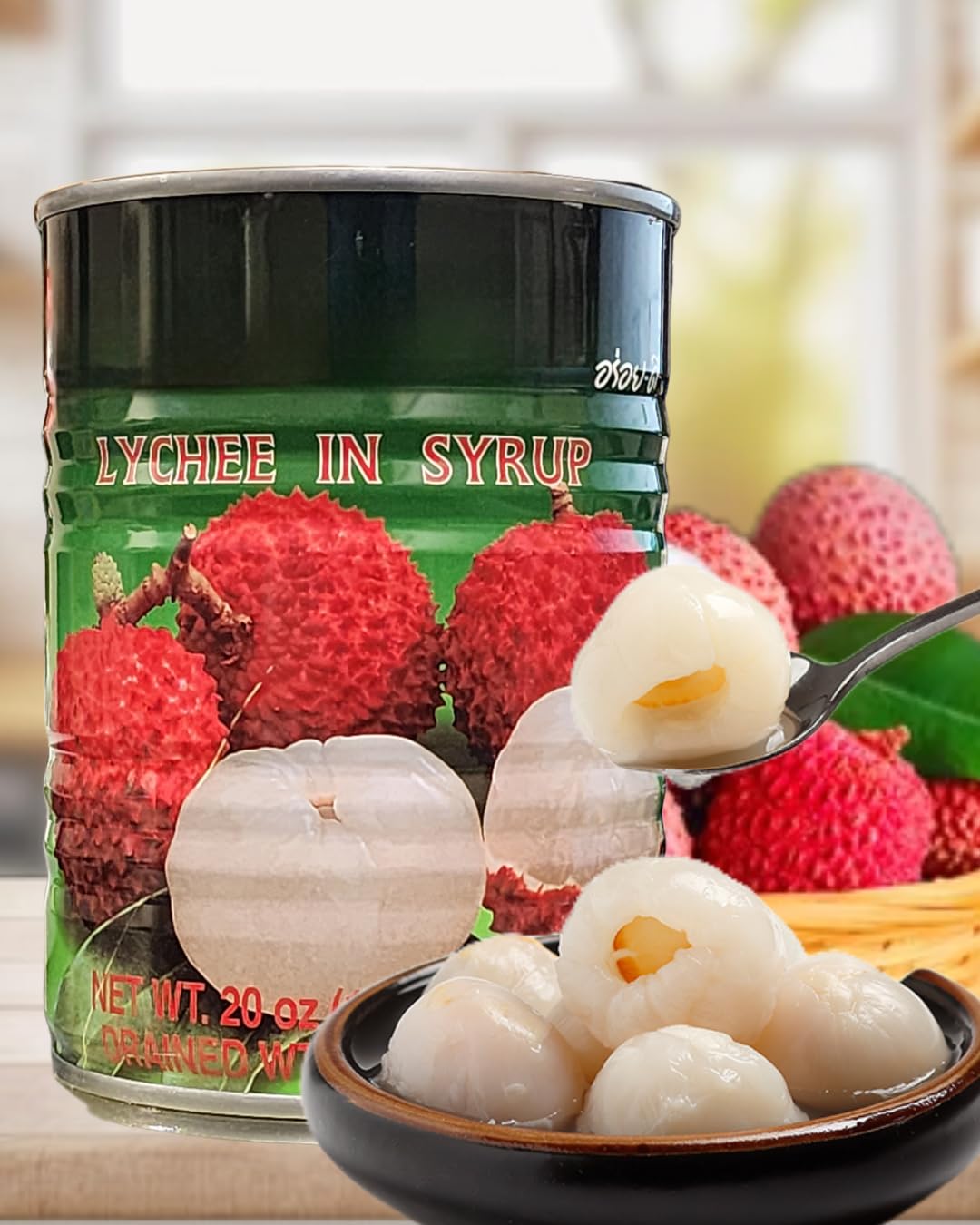Amazon.com : 20oz of Peeled, Seedless Lychees in concentrated lychee ...