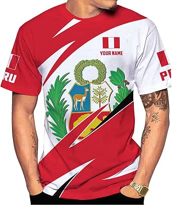 Custom Peru Flag Pride T-Shirt, Personalized Peruvian Flag Shirt for ...