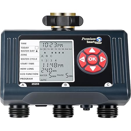 Amazon.com: RAINPOINT Sprinkler Timer 4 Zone Water Timer, 4 Outlets ...