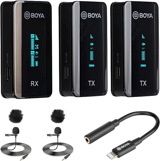 Amazon.com: BOYA BY-XM6-S2 Wireless Lavalier Microphone with iPhone ...