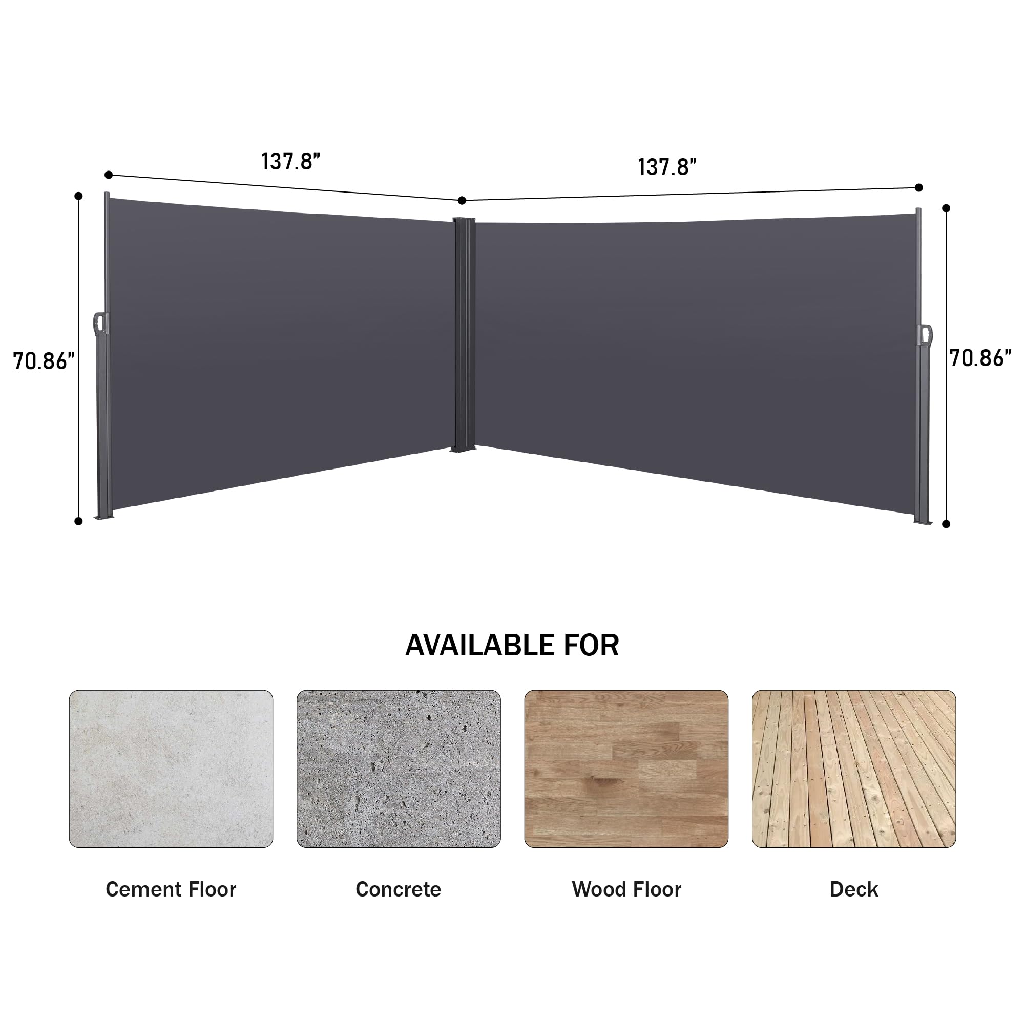 Snapklik.com : 276" X 71" Retractable Side Awning, Outdoor Retractable ...