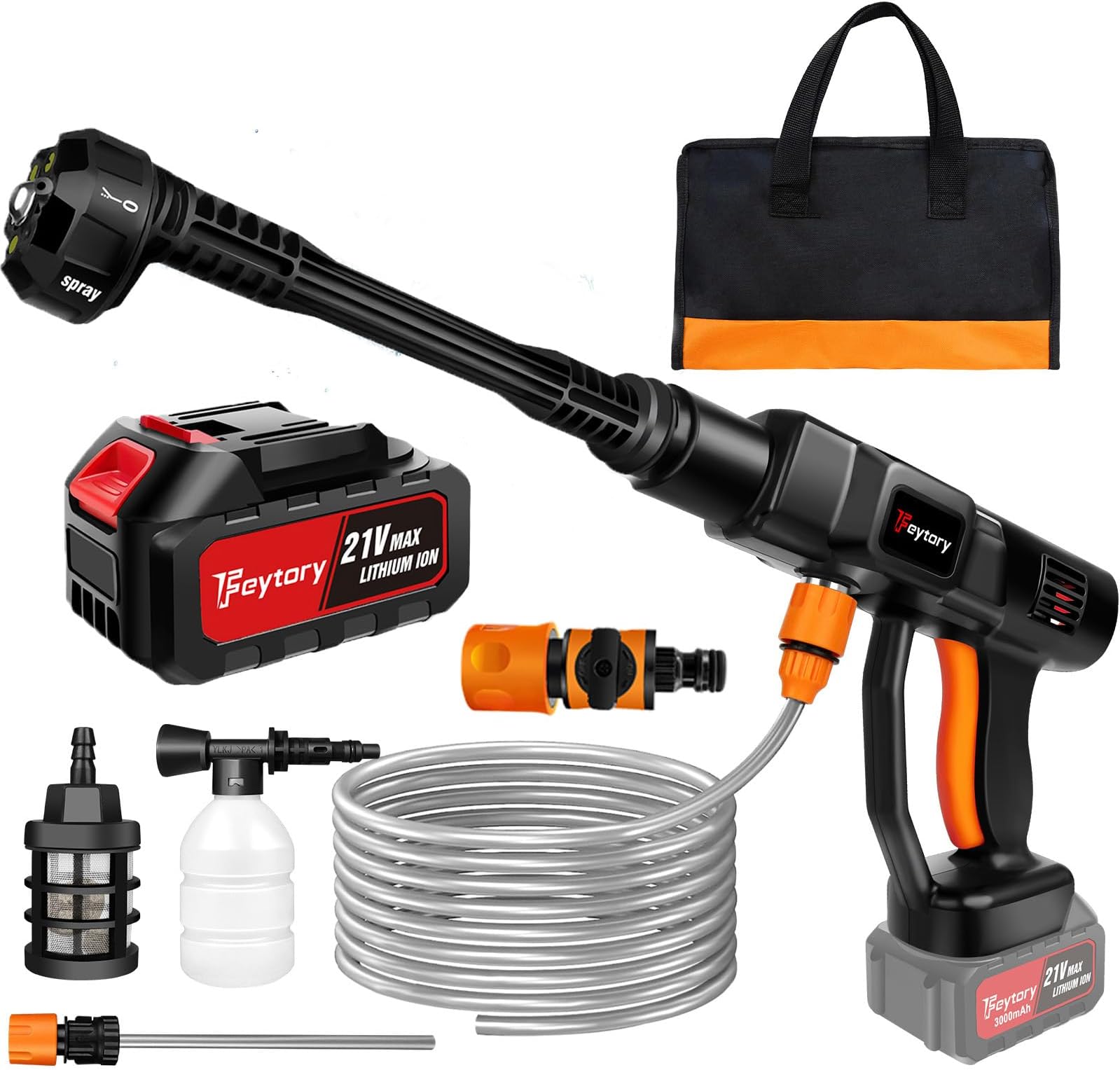 Cordless Pressure Washer, 21V Portable Pressure Washer,High Power ...