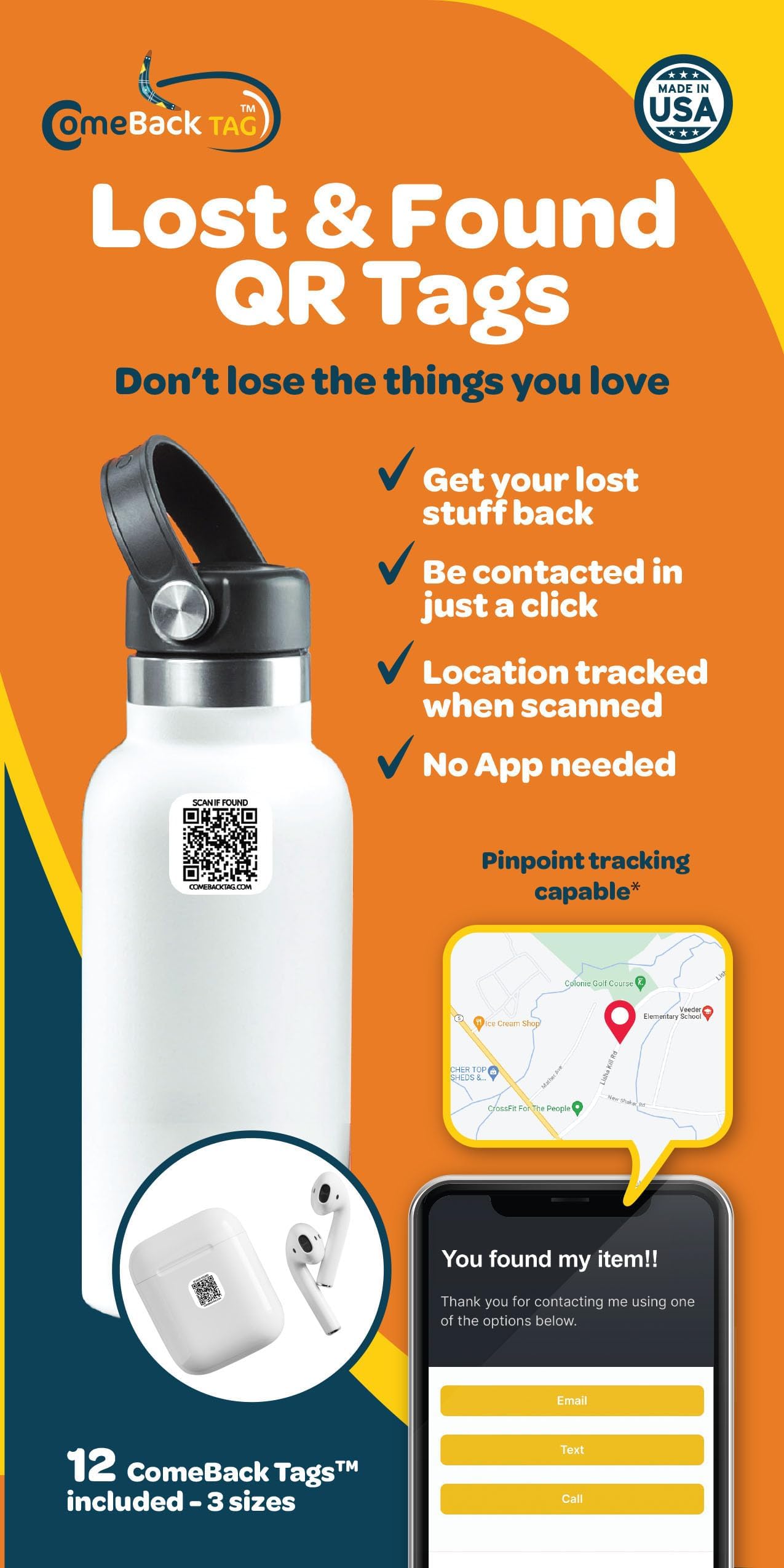Amazon.com : Gems Lost & Found Labels - Prevent Lost Items - QR Code ...