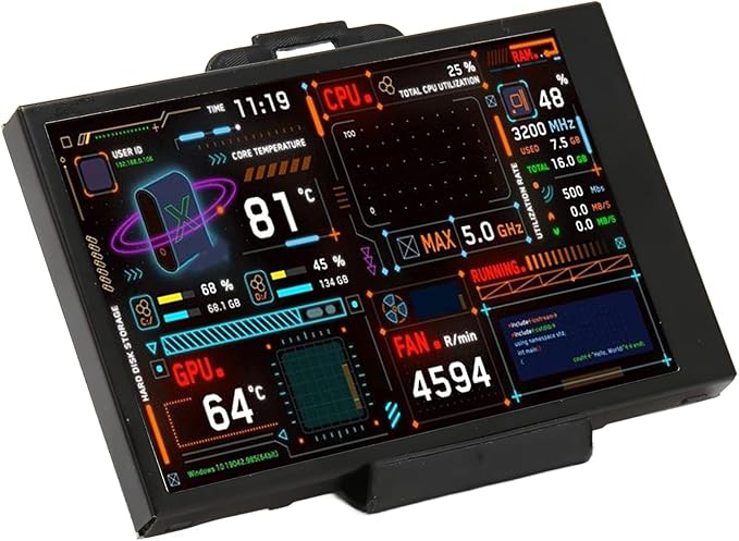 Annadue 3.5 IPS USB Mini Screen, PC Sensor Panel Display Temperature ...