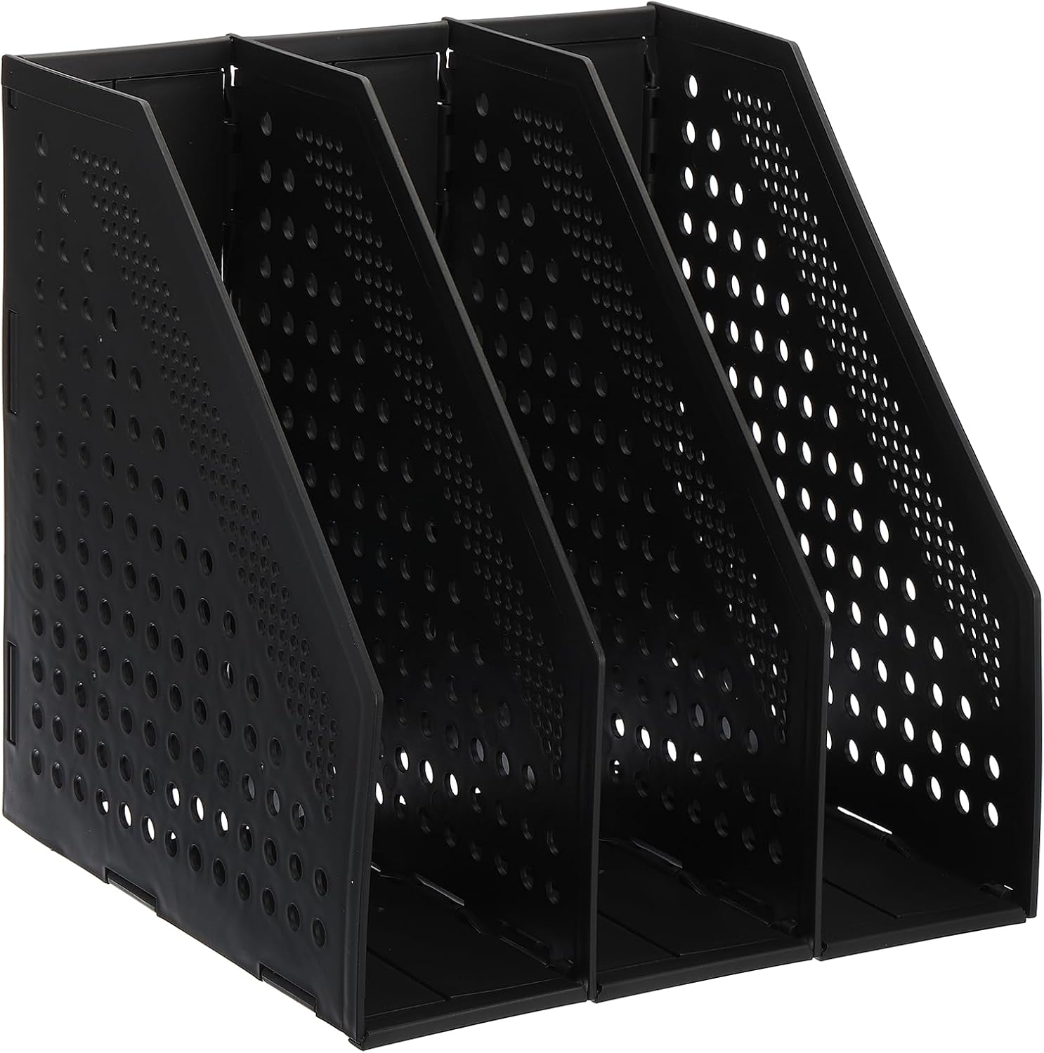 PATIKIL Collapsible Magazine File Holder, 3 Vertical Compartment Sturdy ...