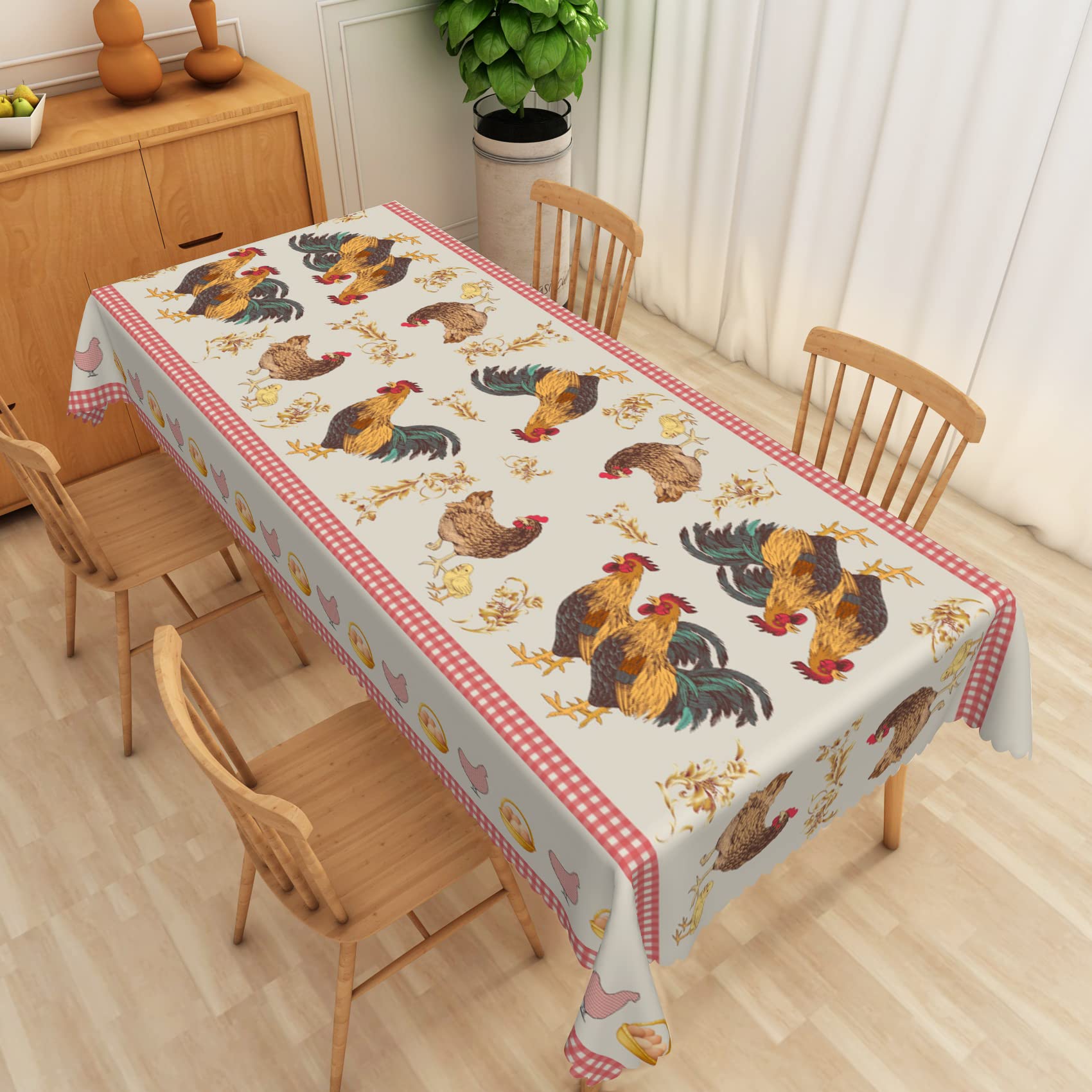 Amazon.com: SIEDYCV Rooster Rectangle Tablecloth 52x70 Inch Farm ...