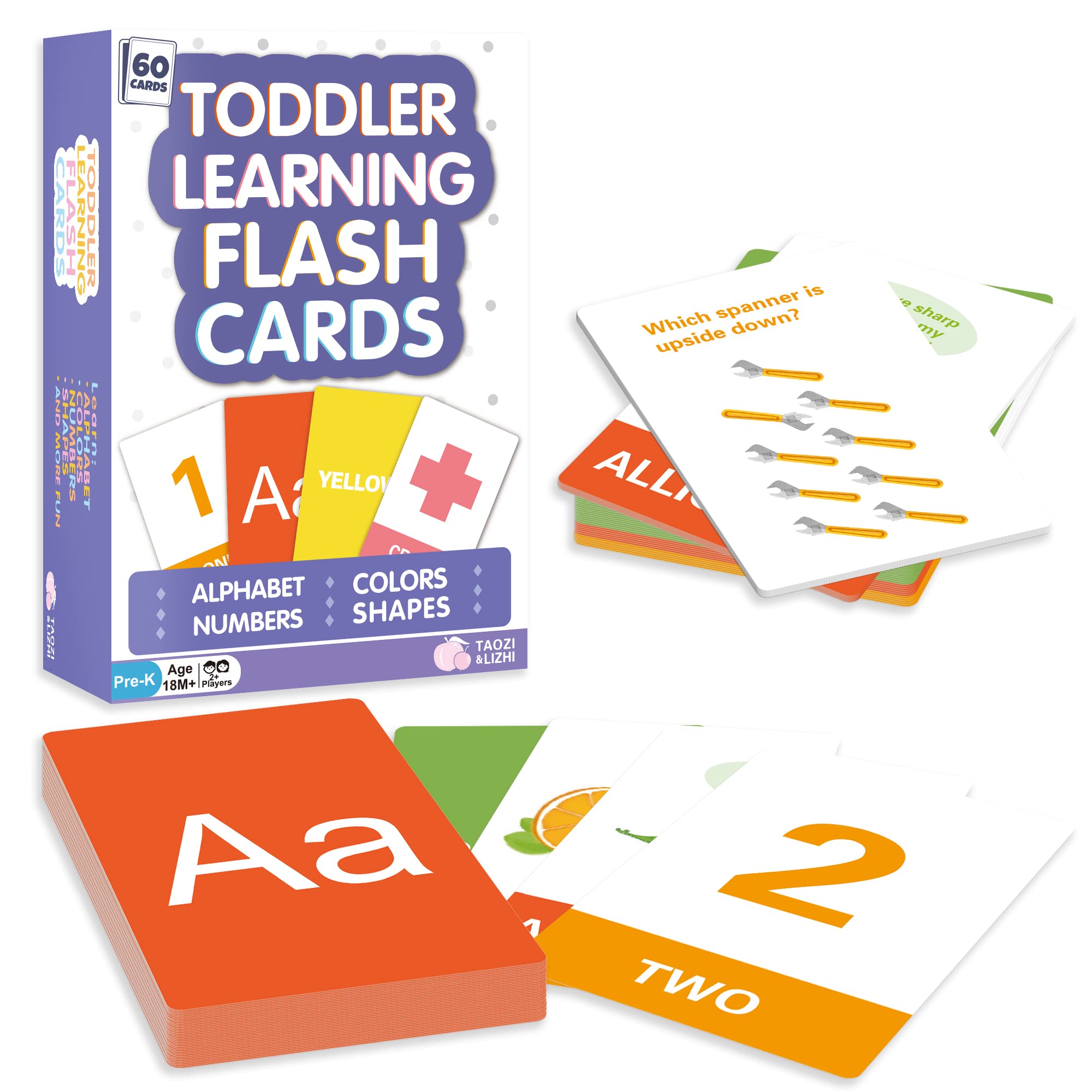 Buy TAOZI&LIZHI Alphabet Flash Cards for Toddlers 2-4 Years, Learn Colors Number Shapes Animals ...