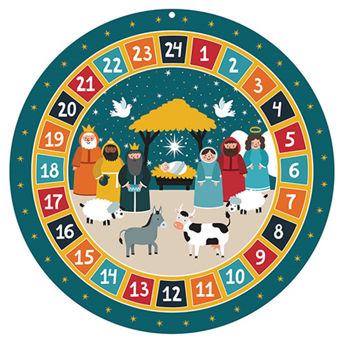 Amazon.com: Round Advent Calendar 2020 for Kids Starlight Nativity with ...
