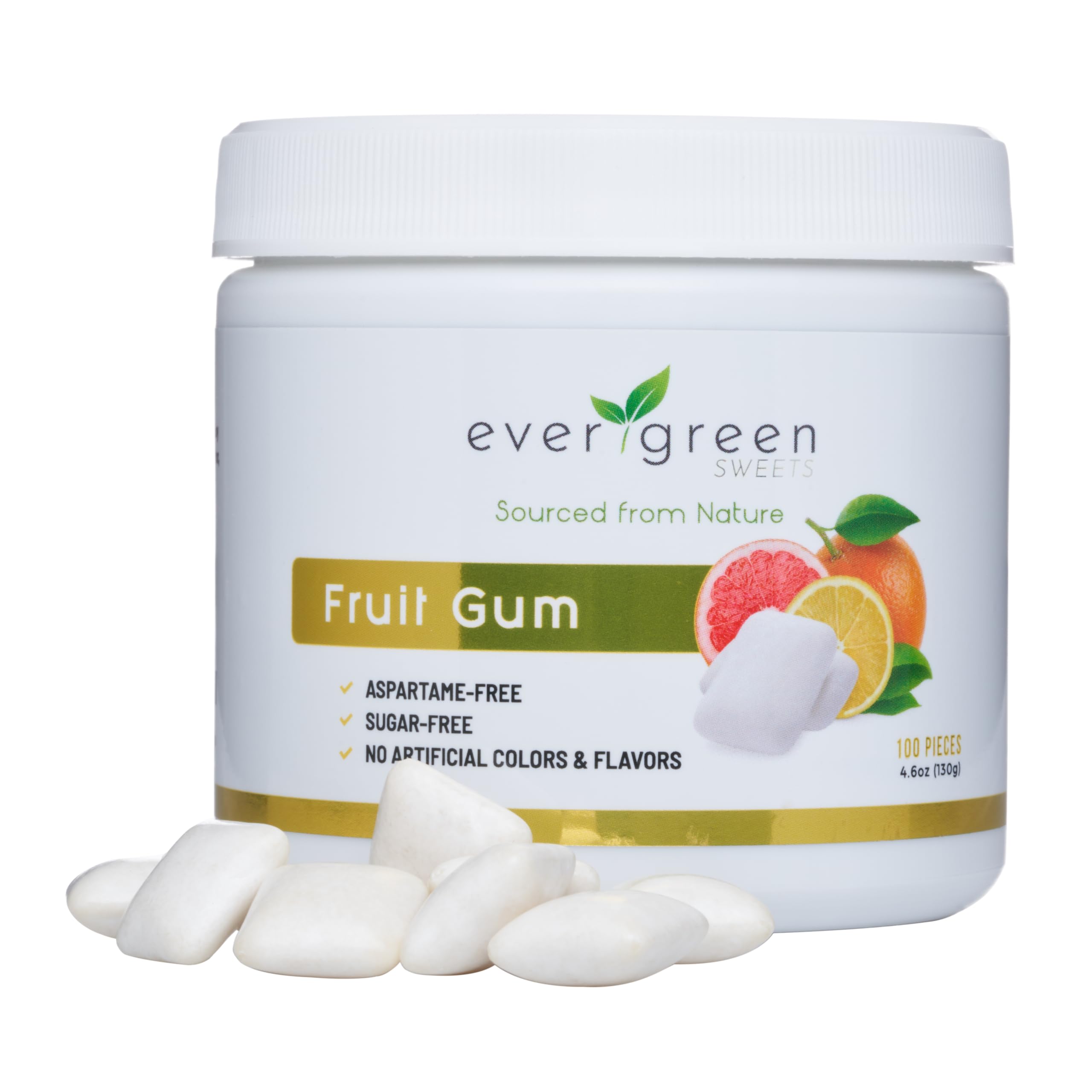 Amazon.com : Evergreen Sweets Chewing gum -100 Pieces Jar - Natural ...
