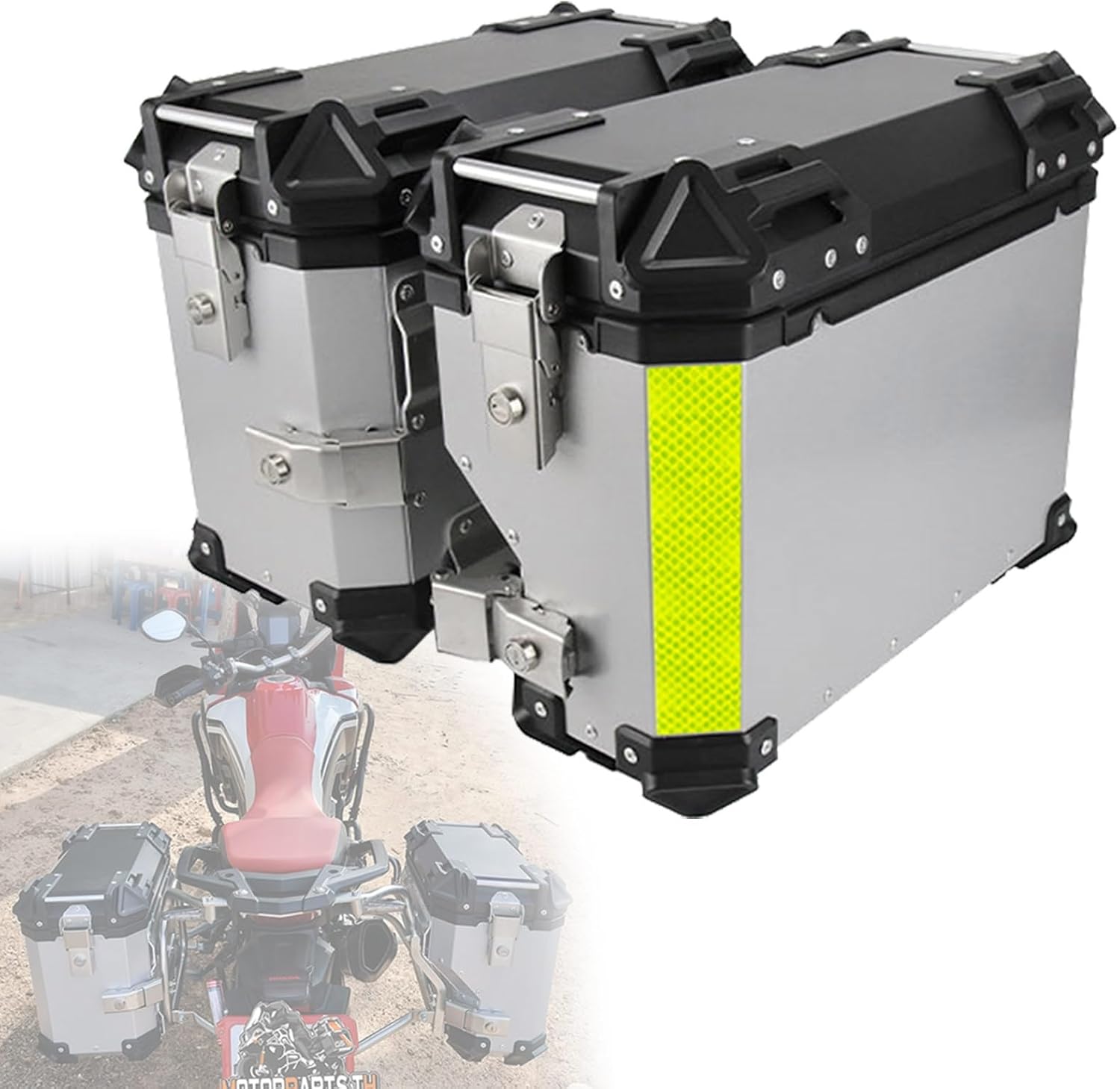 Amazon.com: VUSNPL Aluminum side cases for Motorcycle 38L Tour Trunk ...