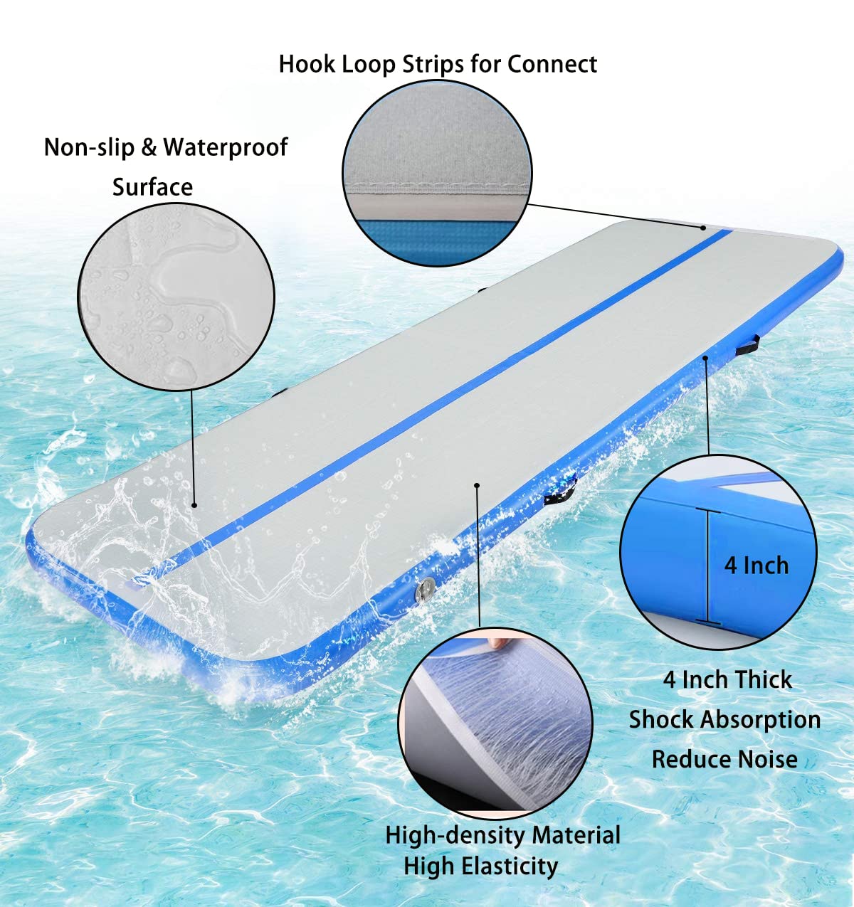 Inflatable Gymnastics Mat Air Track Tumbling Mat 10 ft 13 ft 16 ft 20 ...