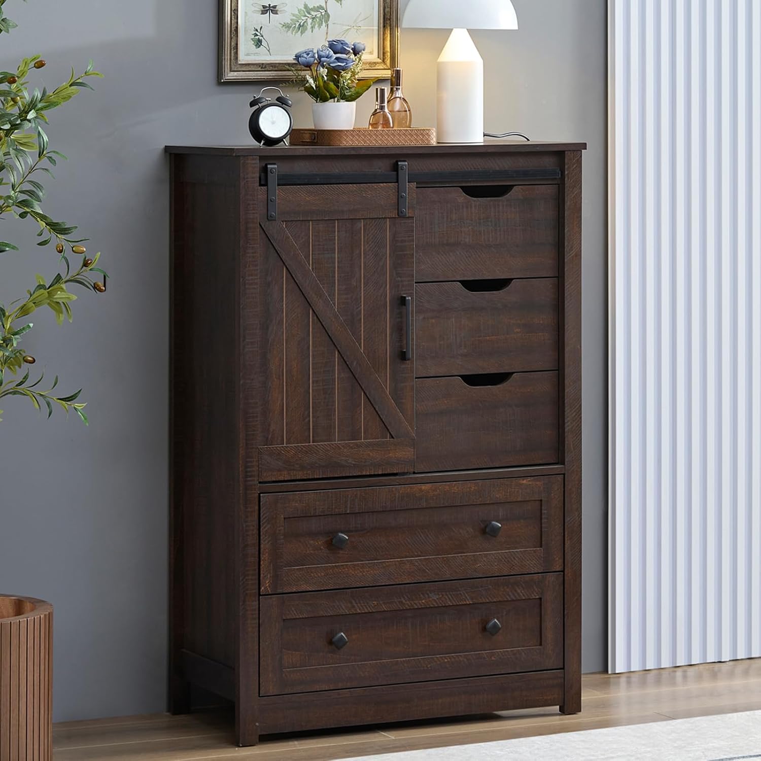 Amazon.com: BLANKSPACE Farmhouse Dressers for Bedroom, 5 Drawers ...