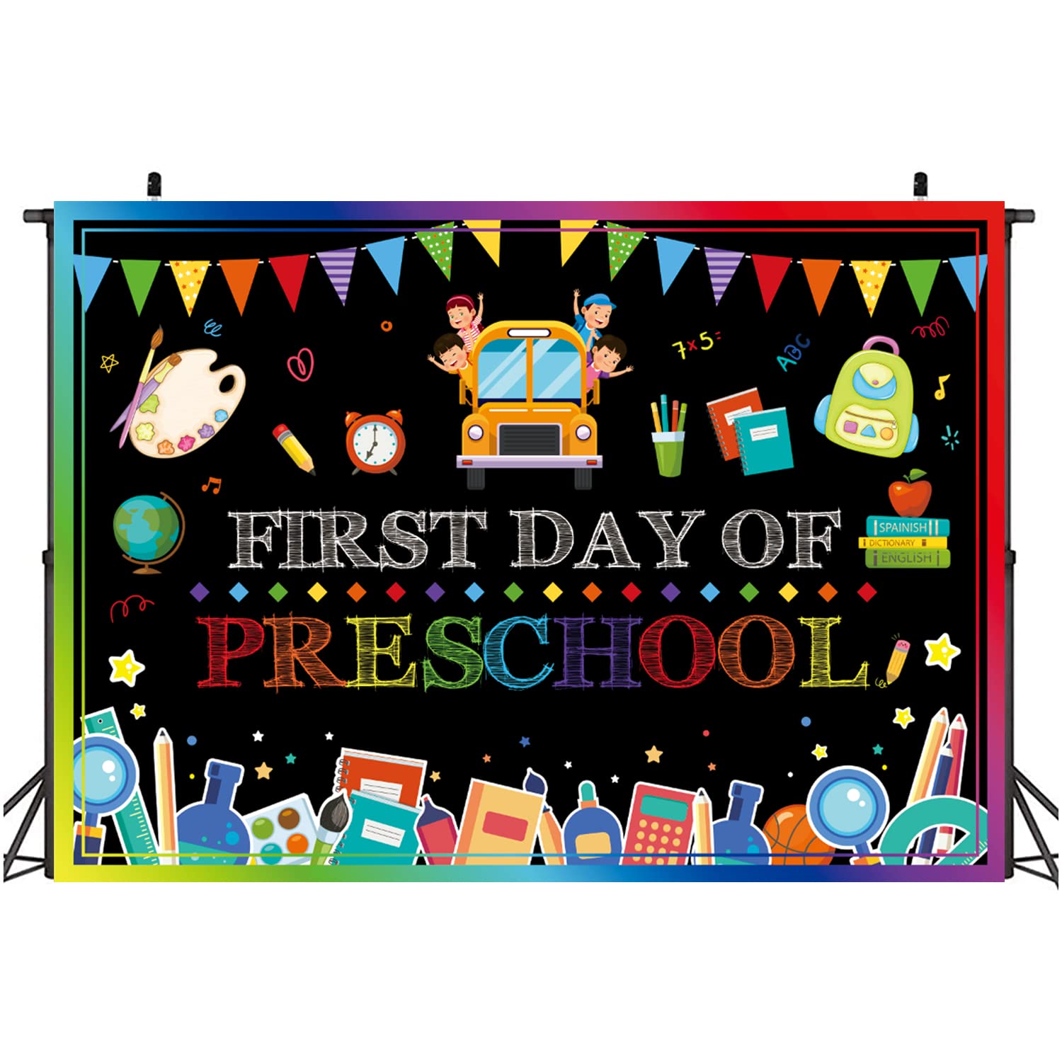 Snapklik.com : 7x5 Ft Back To School Backdrop First Day Of Preschool ...
