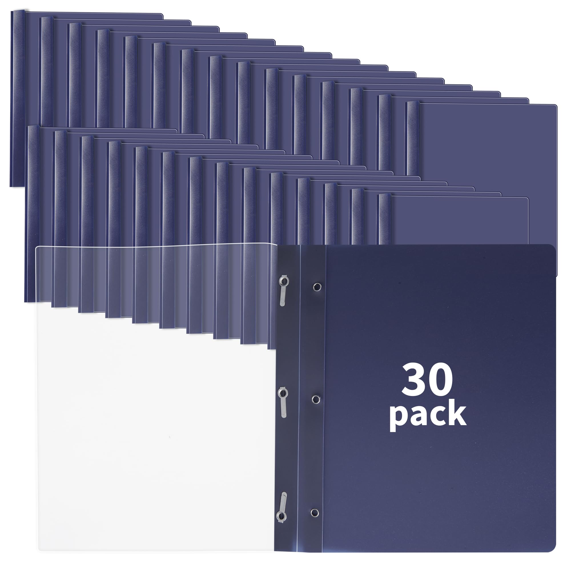 Amazon.com : Binditek 30 Pack Clear Front Report Covers with 3 Prongs ...