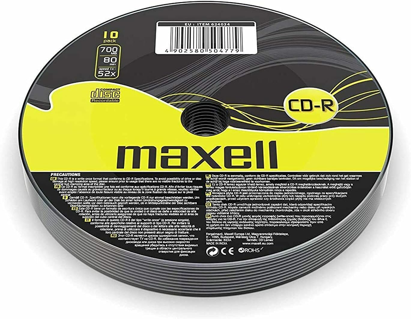 Maxell 624037 CD-R 52x Blank Discs 700MB Extra Protection (100 Disk ...