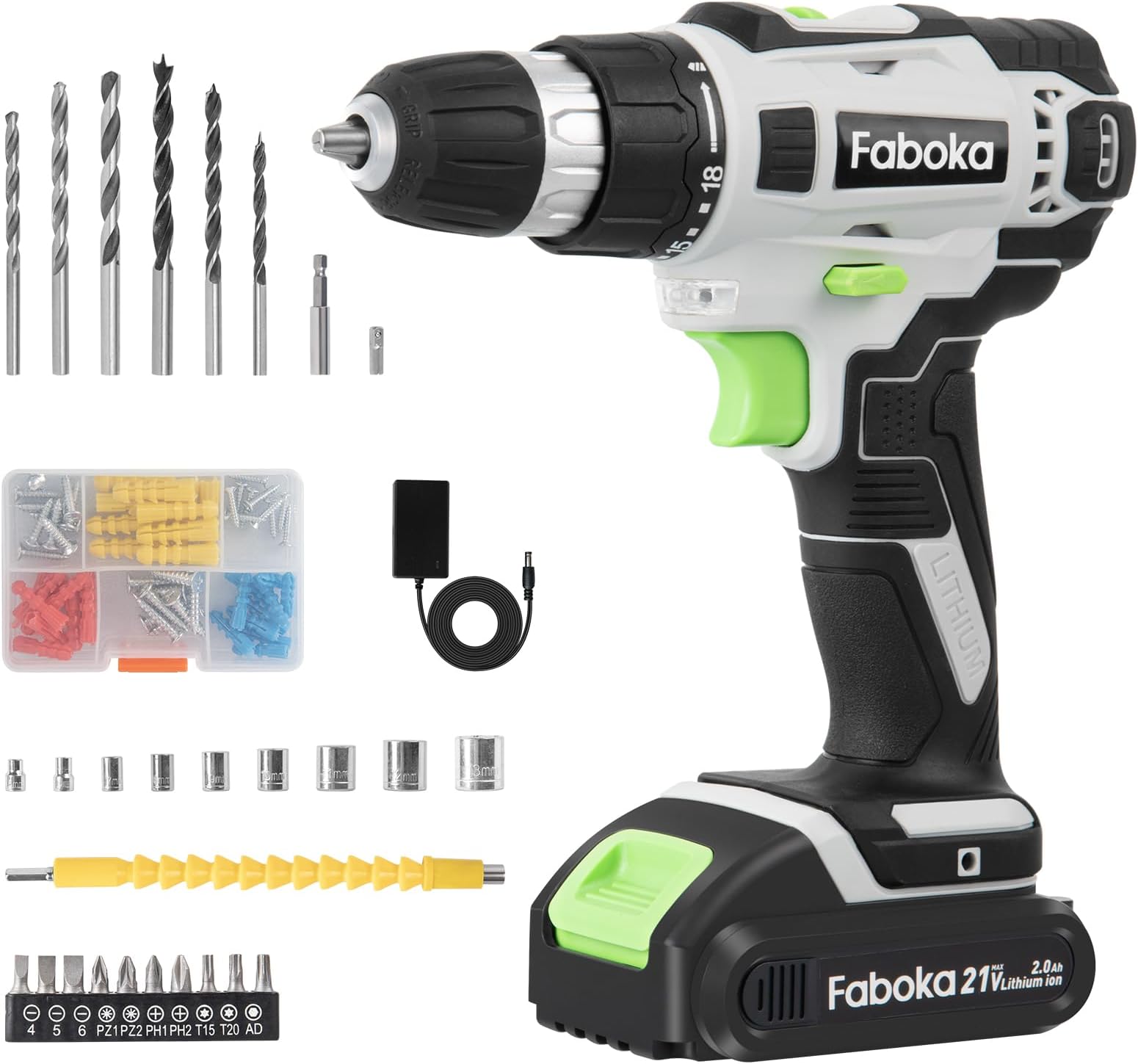 Ensemble de perceuses sans fil 21 V : perceuse électrique sans balais ...