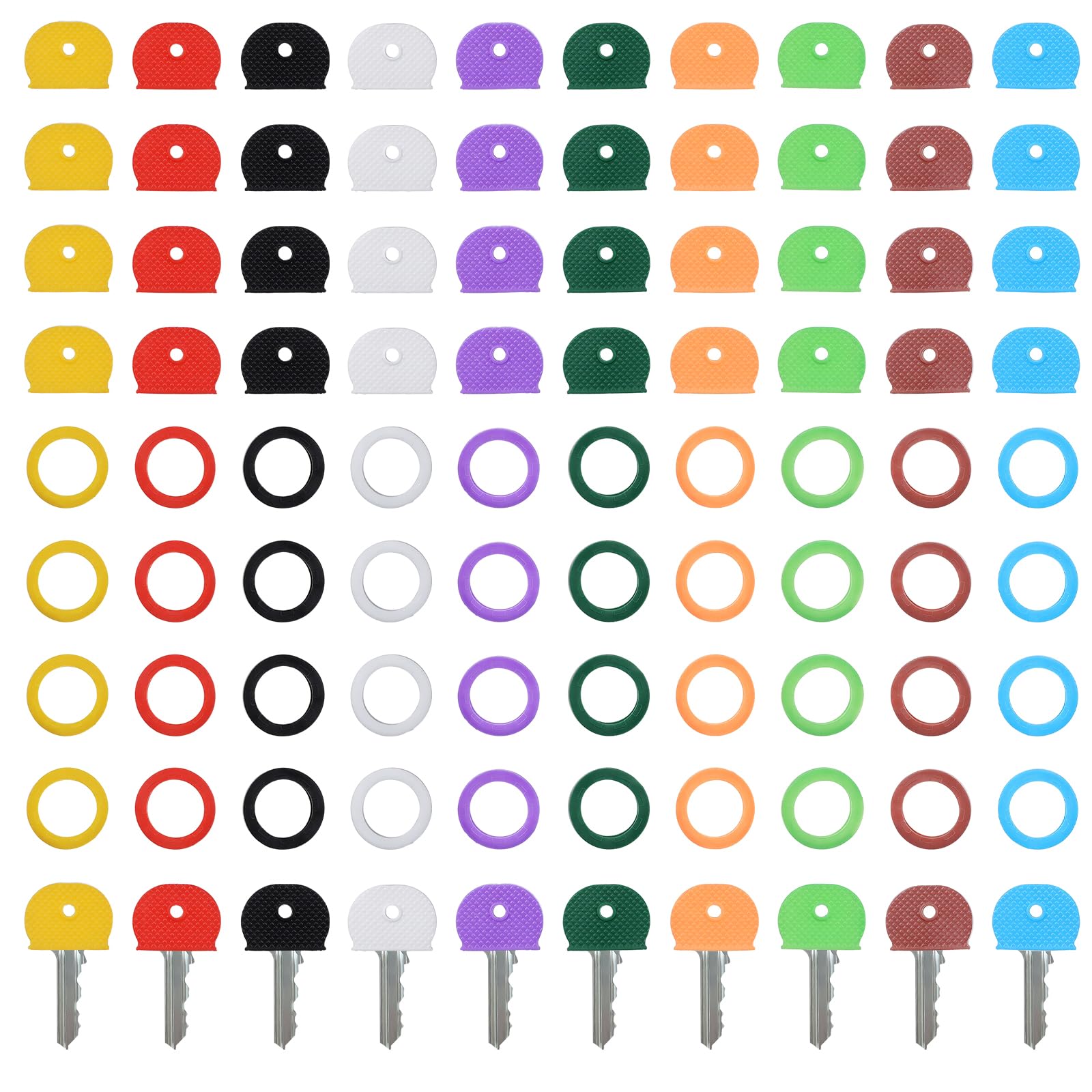 Snapklik.com : 80 Pieces Colored Key Covers Caps Soft Stretchy Silicone ...