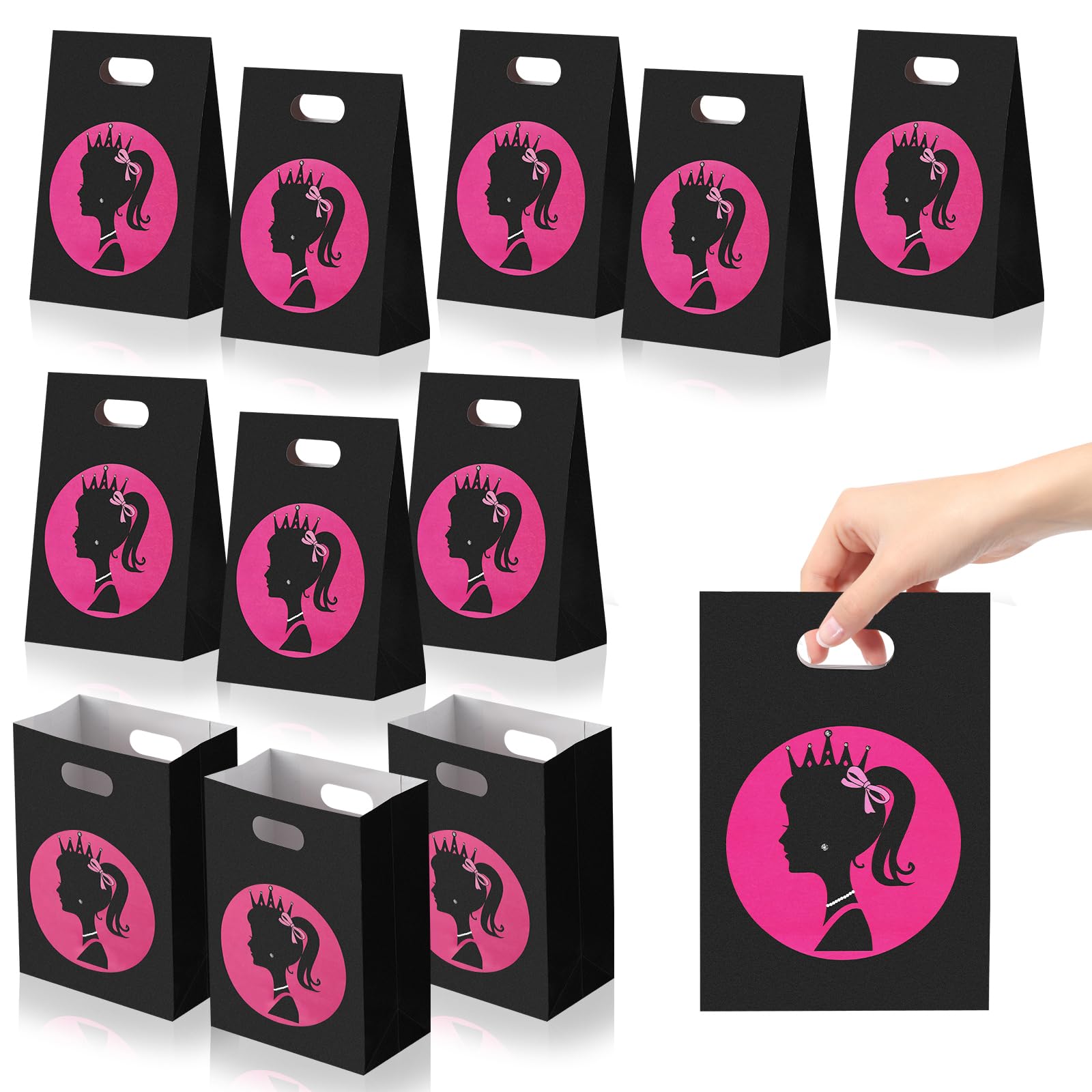 Amazon.com: XUWAIDSGN 24 pieces Cute Girl Party Bags Black Princess ...