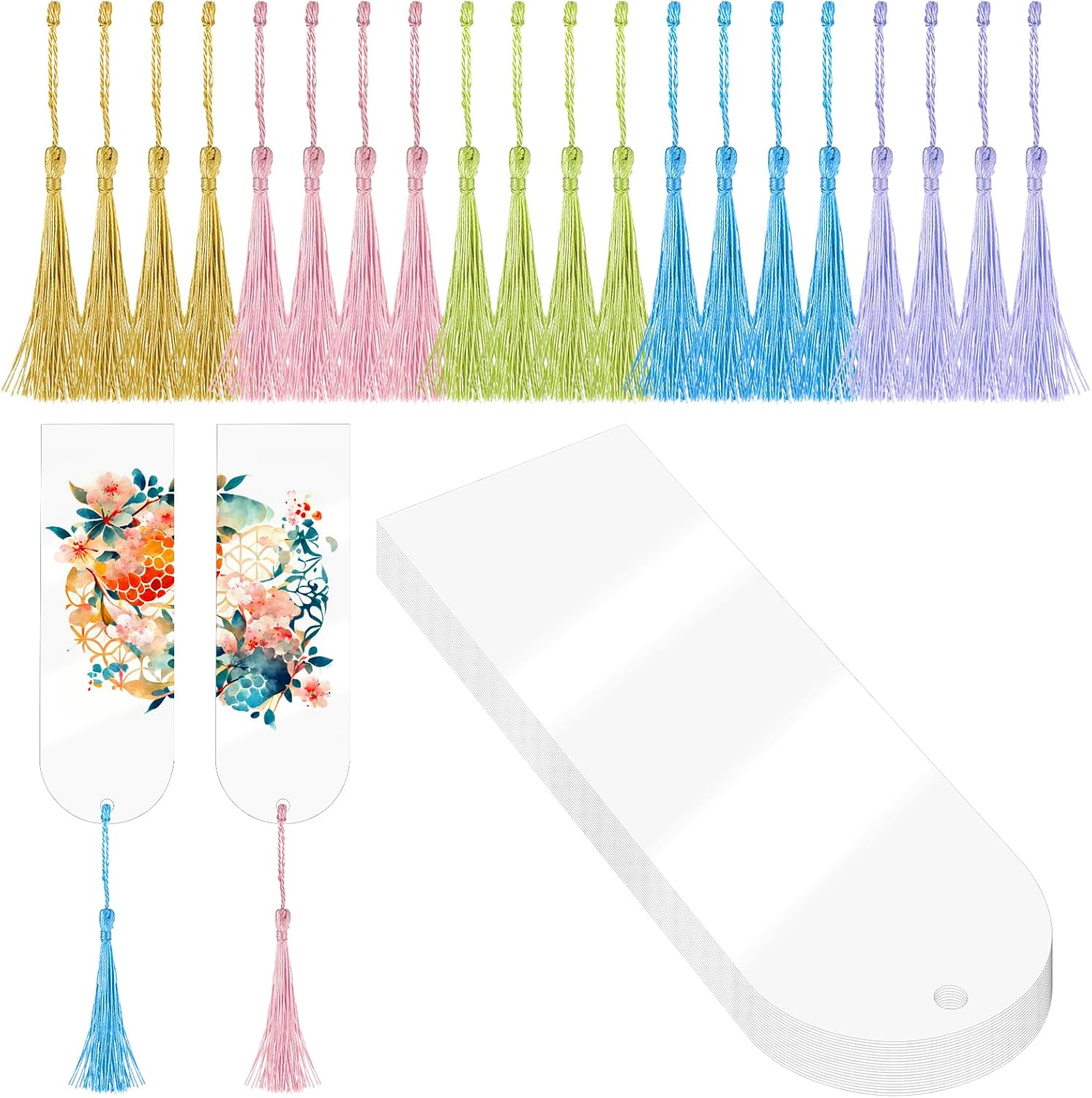 Amazon.com: Dimeho 20 Pcs Acrylic Bookmark Blanks Blank Clear Acrylic ...