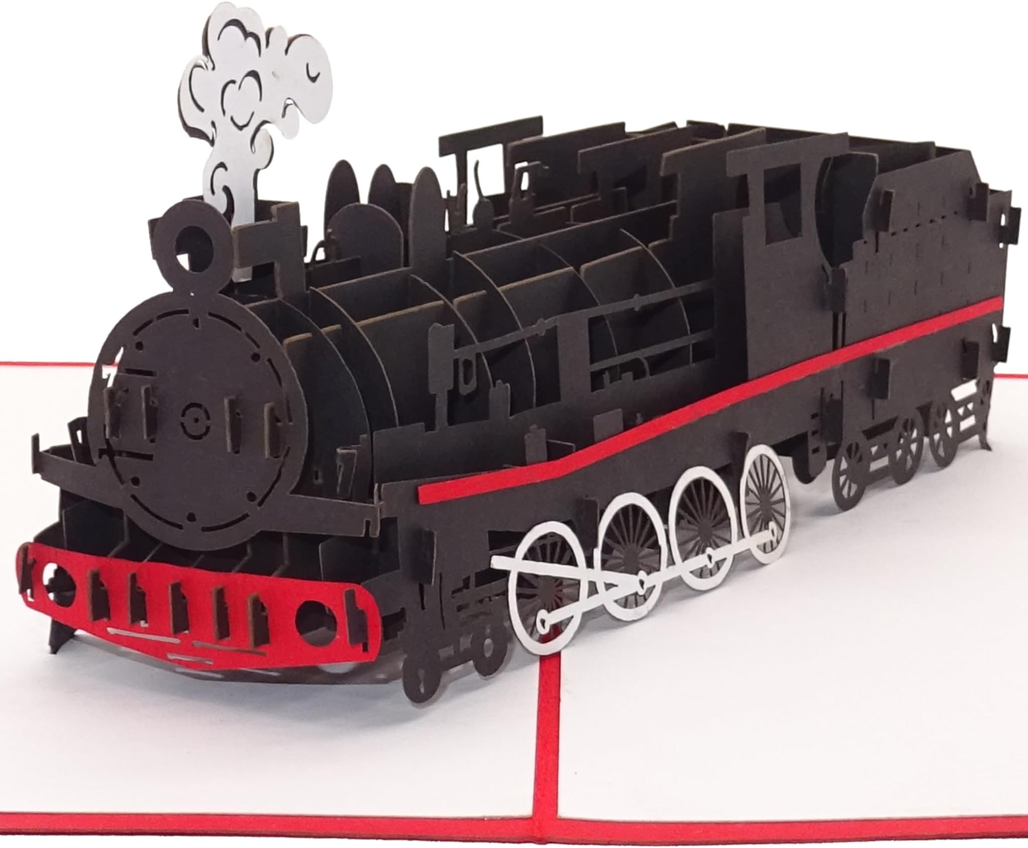 Pop Up Card Steam Train - Railway 3D Birthday Card, Travel Voucher ...