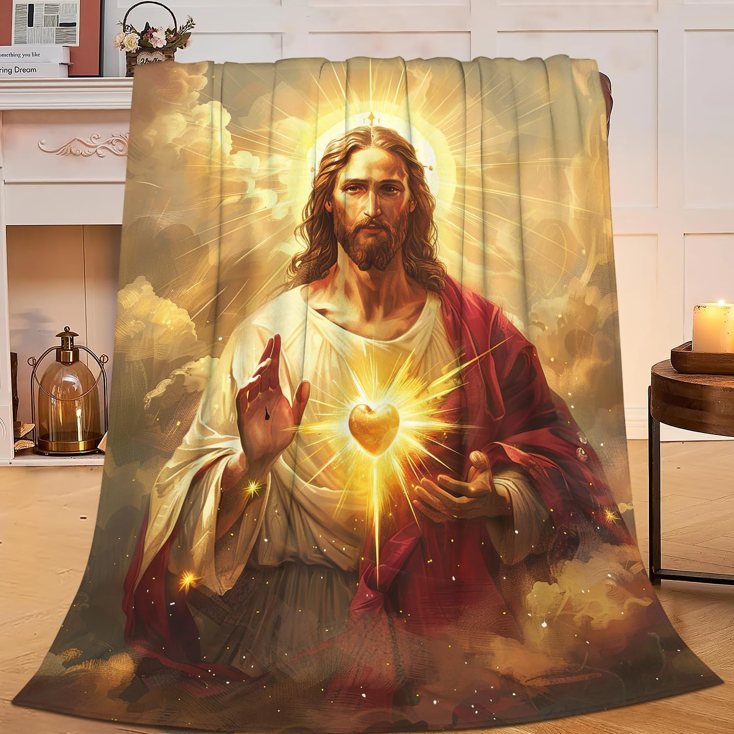 Amazon.com: Jesus Blanket Jesus Throw Blanket Flannel Stuff Merch Cozy ...