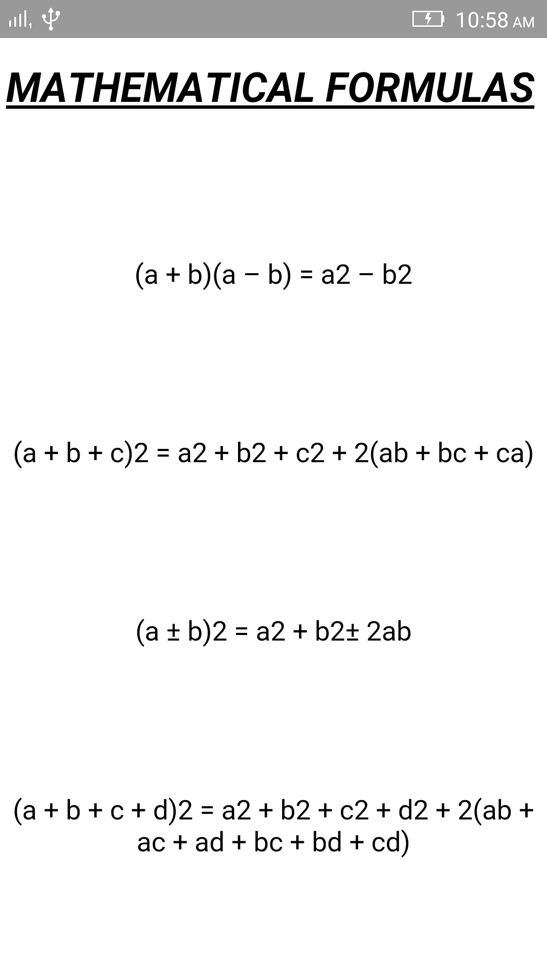 Mathametical Formulas - App on Amazon Appstore