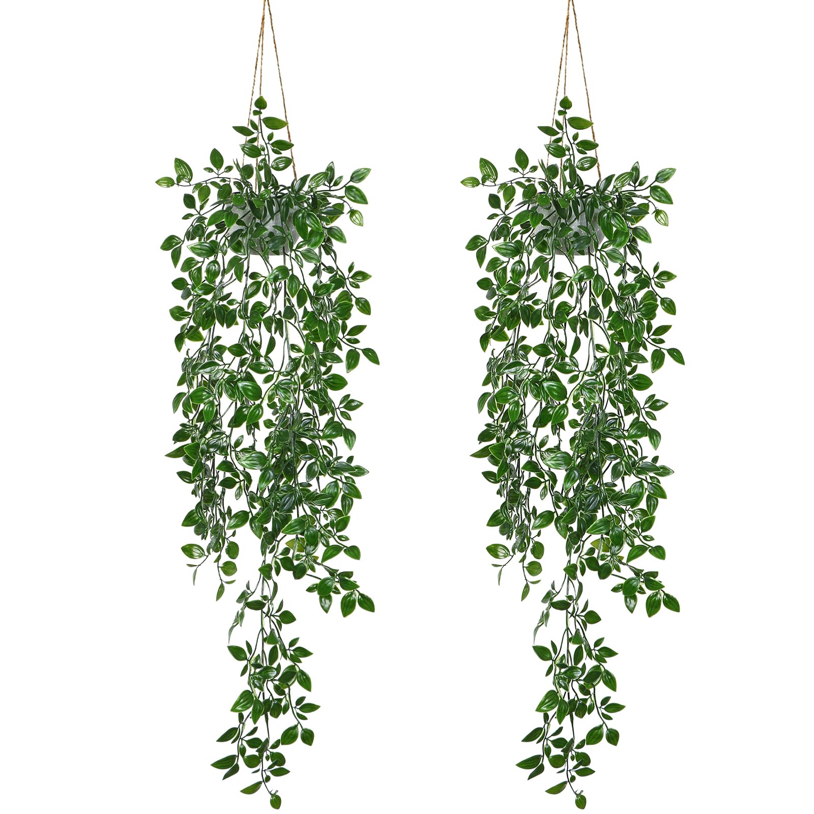 Betylifoy Artificial Hanging Plants, 2 Pack Fake Hanging Plants with ...