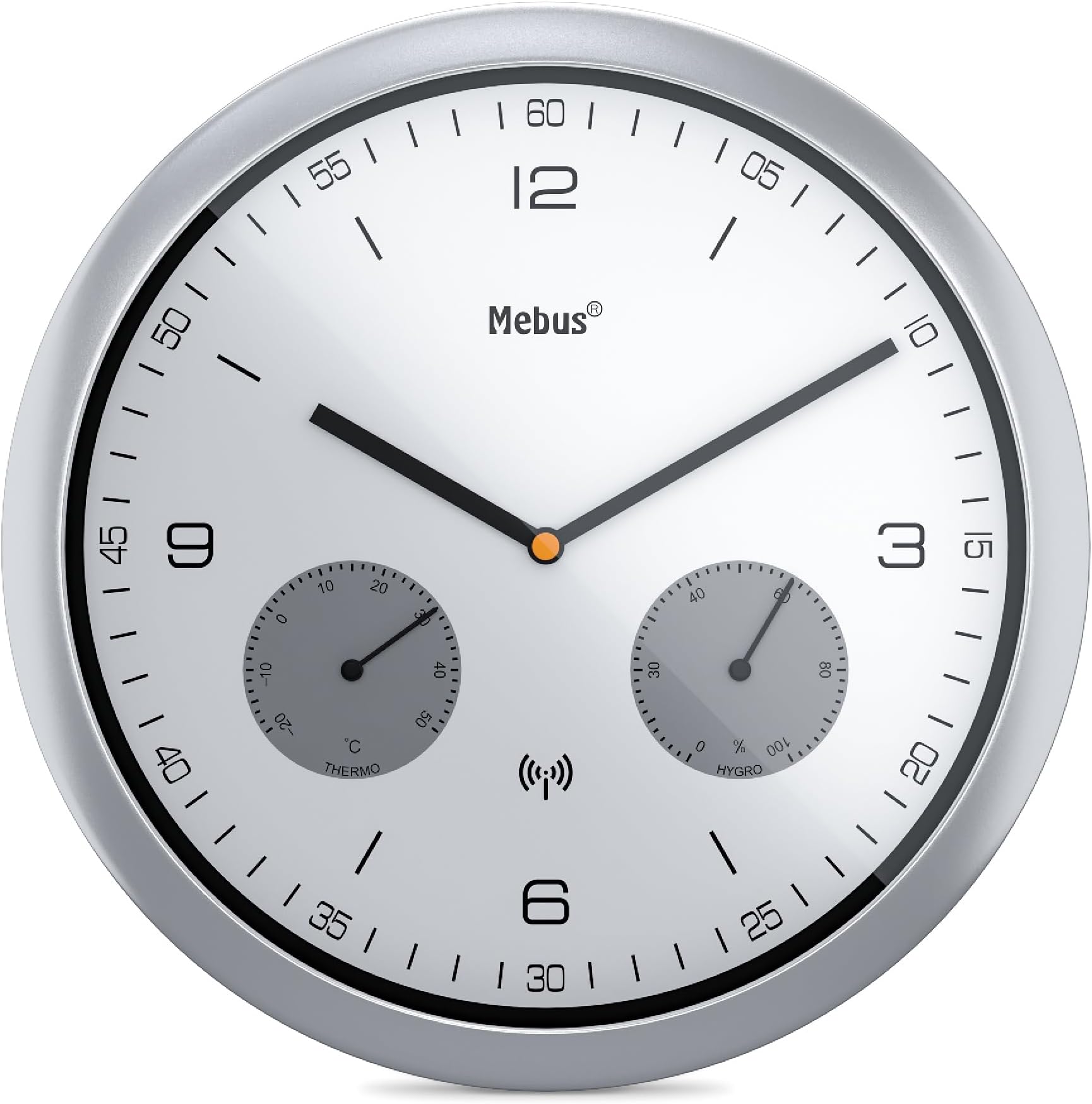 Amazon.de: Mebus Funk-Wanduhr mit Thermometer und Hygrometer/Kunststoff ...