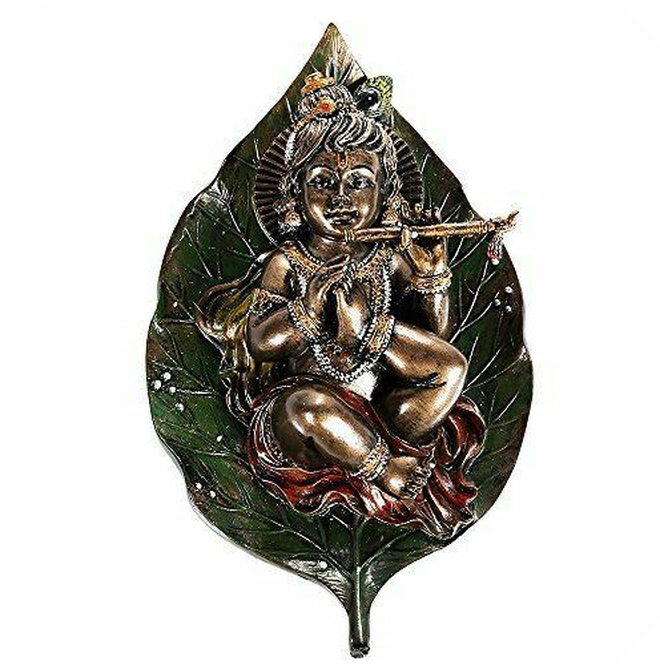 Buy New Lord Krishna as Baby Laying On Peepal Banyan Leaf Sucking His ...