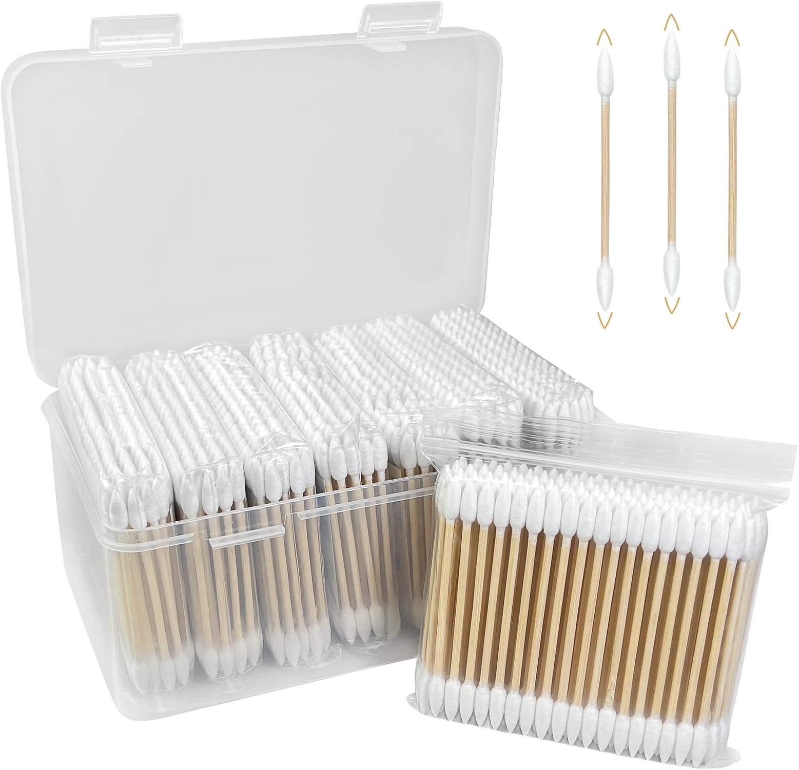 Amazon.com : 800 Pcs Pointed Cotton Swabs, Double Precision Tips Cotton ...