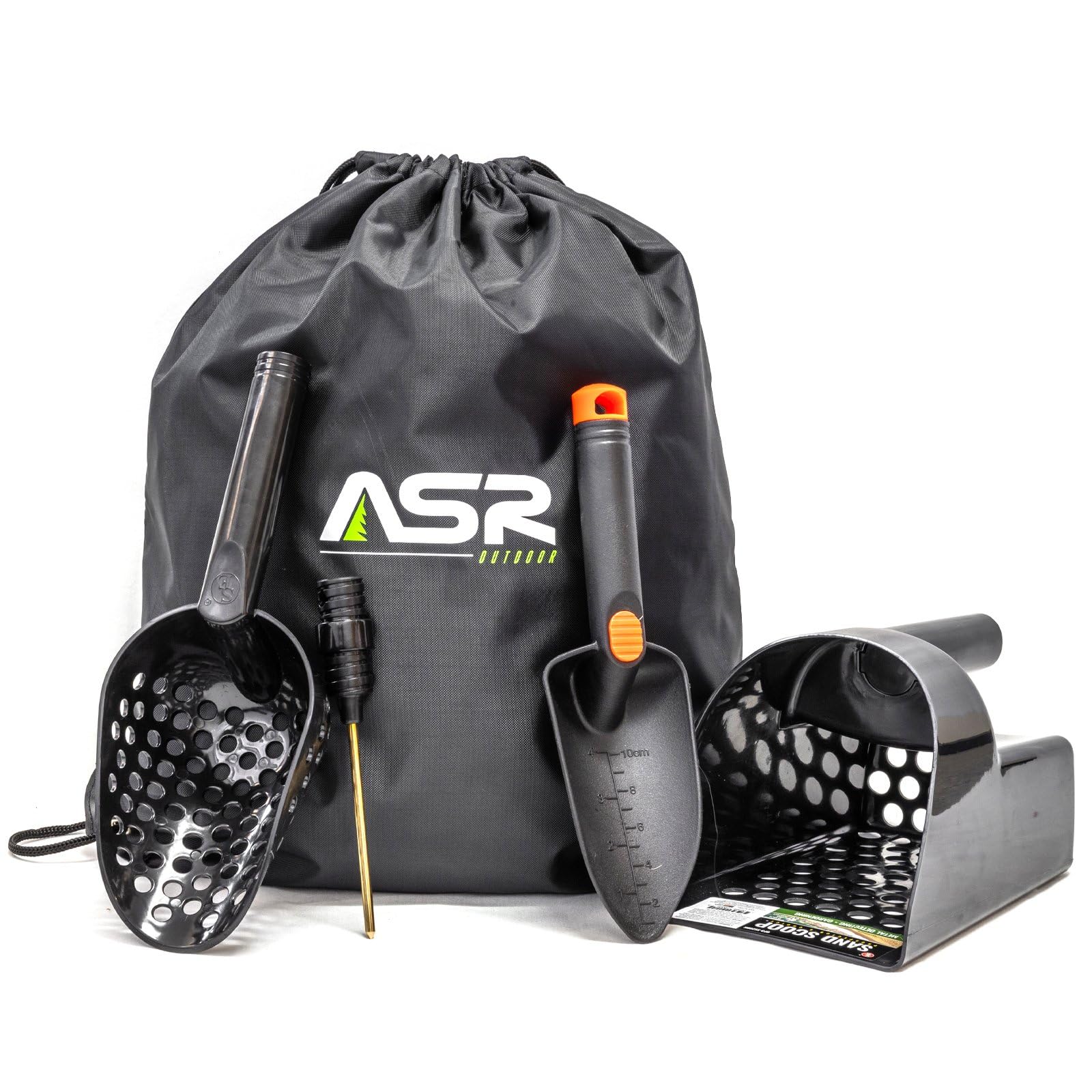 Amazon.com: ASR Outdoor 5pc Black Metal Detecting Tools Kit with ...