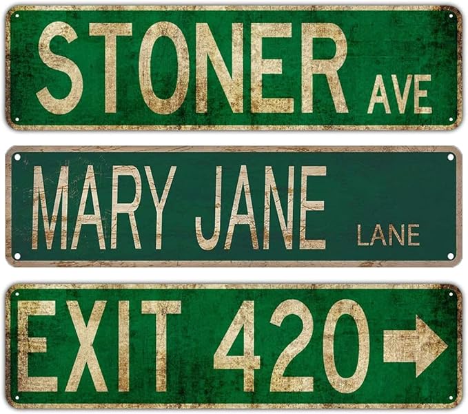 Amazon.com: Forno 3 PCS Stoner Avenue Mary Jane Lane EXIT 420 Street ...