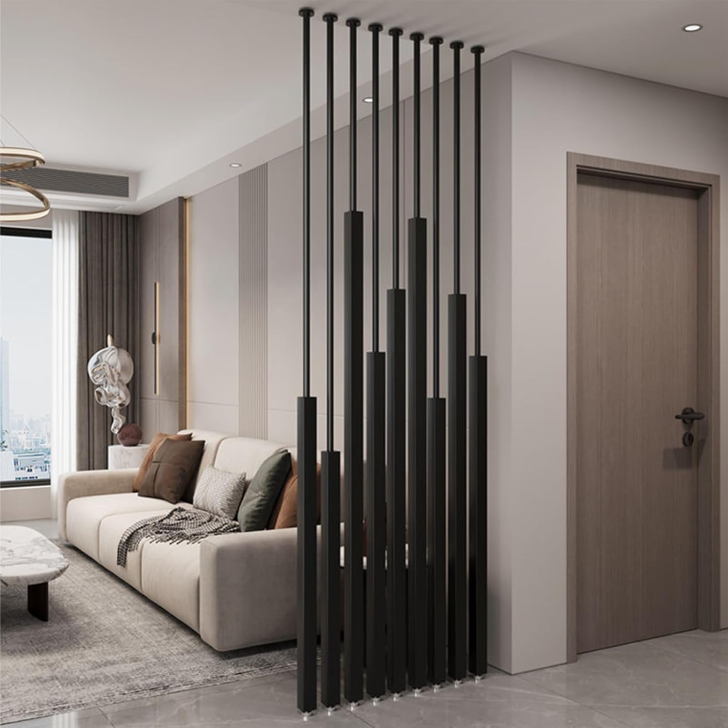 Freestanding Partition Screen - Floor-to-Ceiling Room Divider for ...