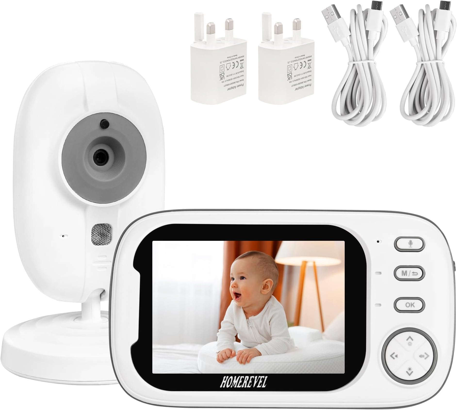 Baby Monitor, GHB Video Baby Monitor with Camera Eco Mode 900ft Range ...