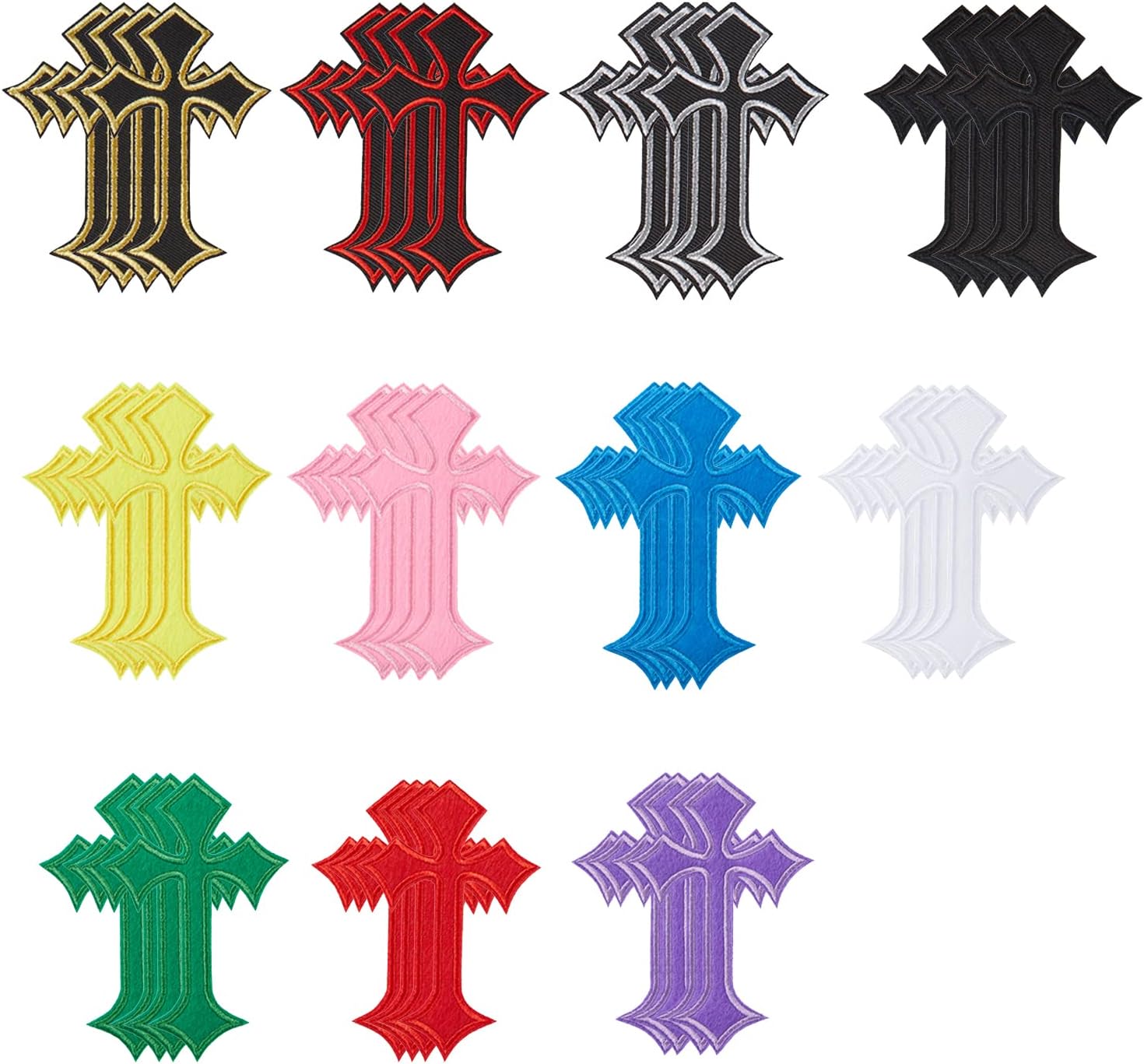 Amazon.com: Nicime 44pcs Cross Patches, Iron on/Sew on Cross Applique ...