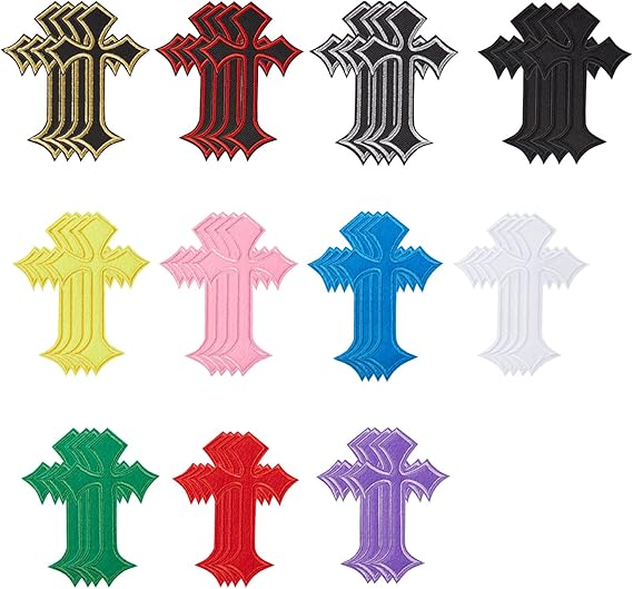 Amazon.com: Nicime 44pcs Cross Patches, Iron on/Sew on Cross Applique ...