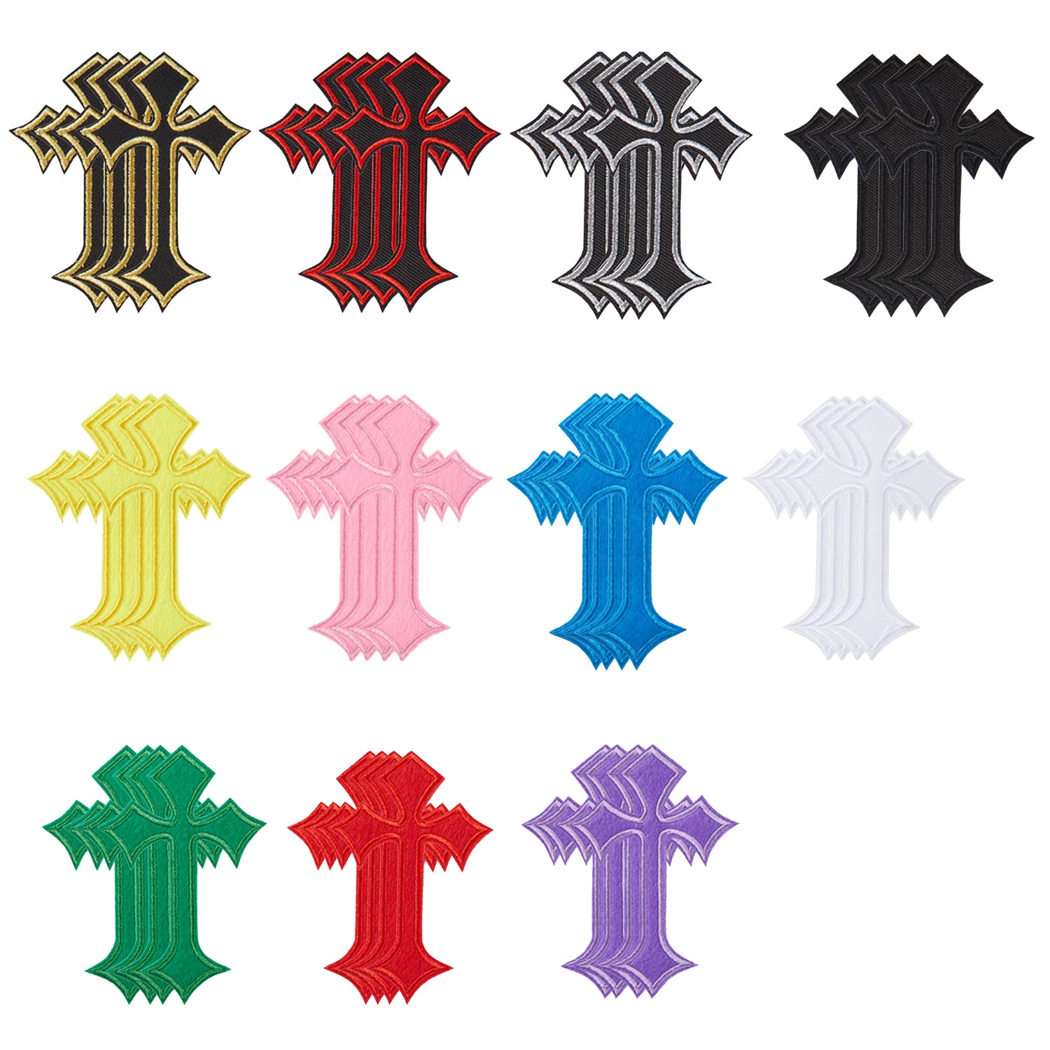 Amazon.com: Nicime 44pcs Cross Patches, Iron on/Sew on Cross Applique ...