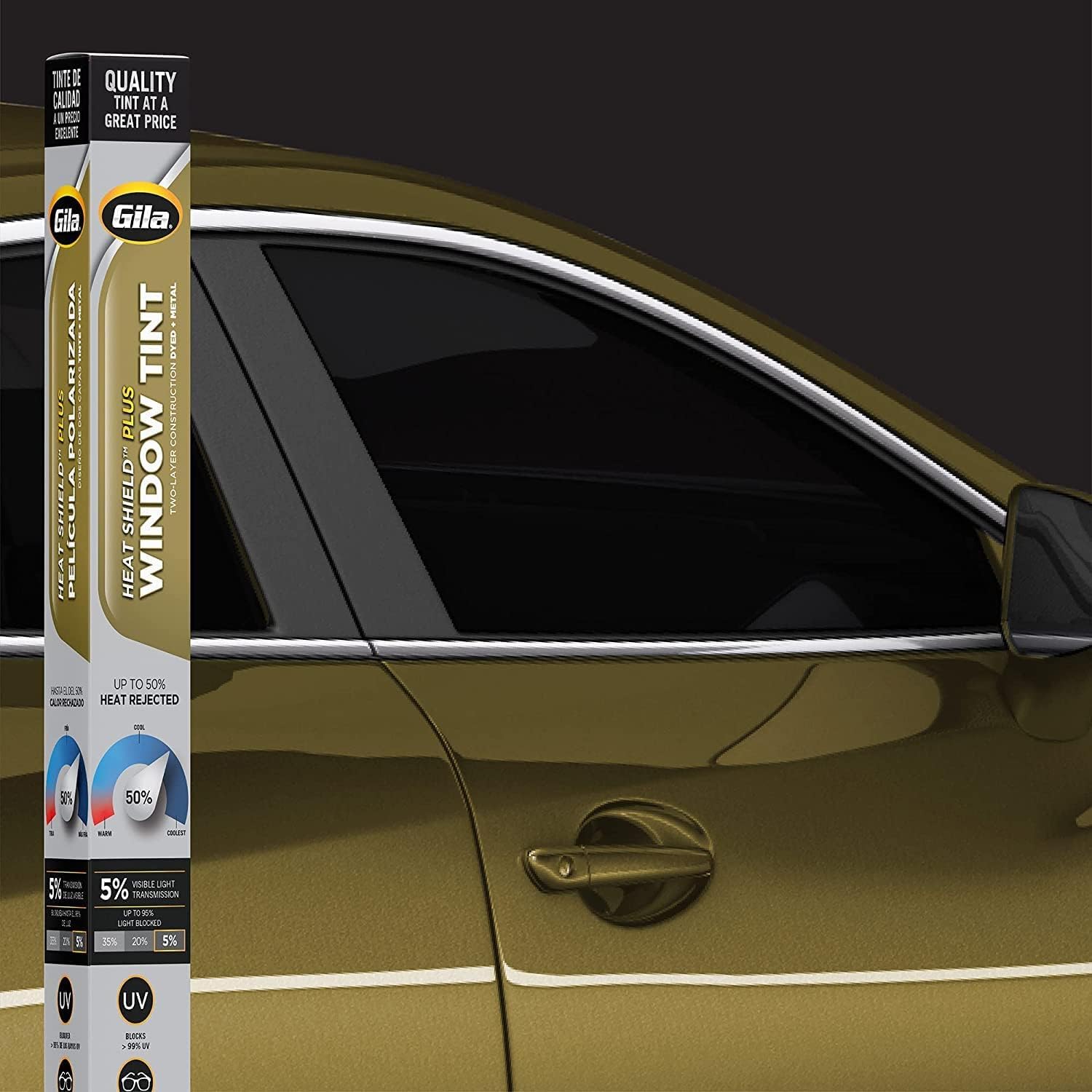 Amazon.com: Gila Heat Shield Plus 5% VLT Window Tint, 2ft x 6.5ft ...