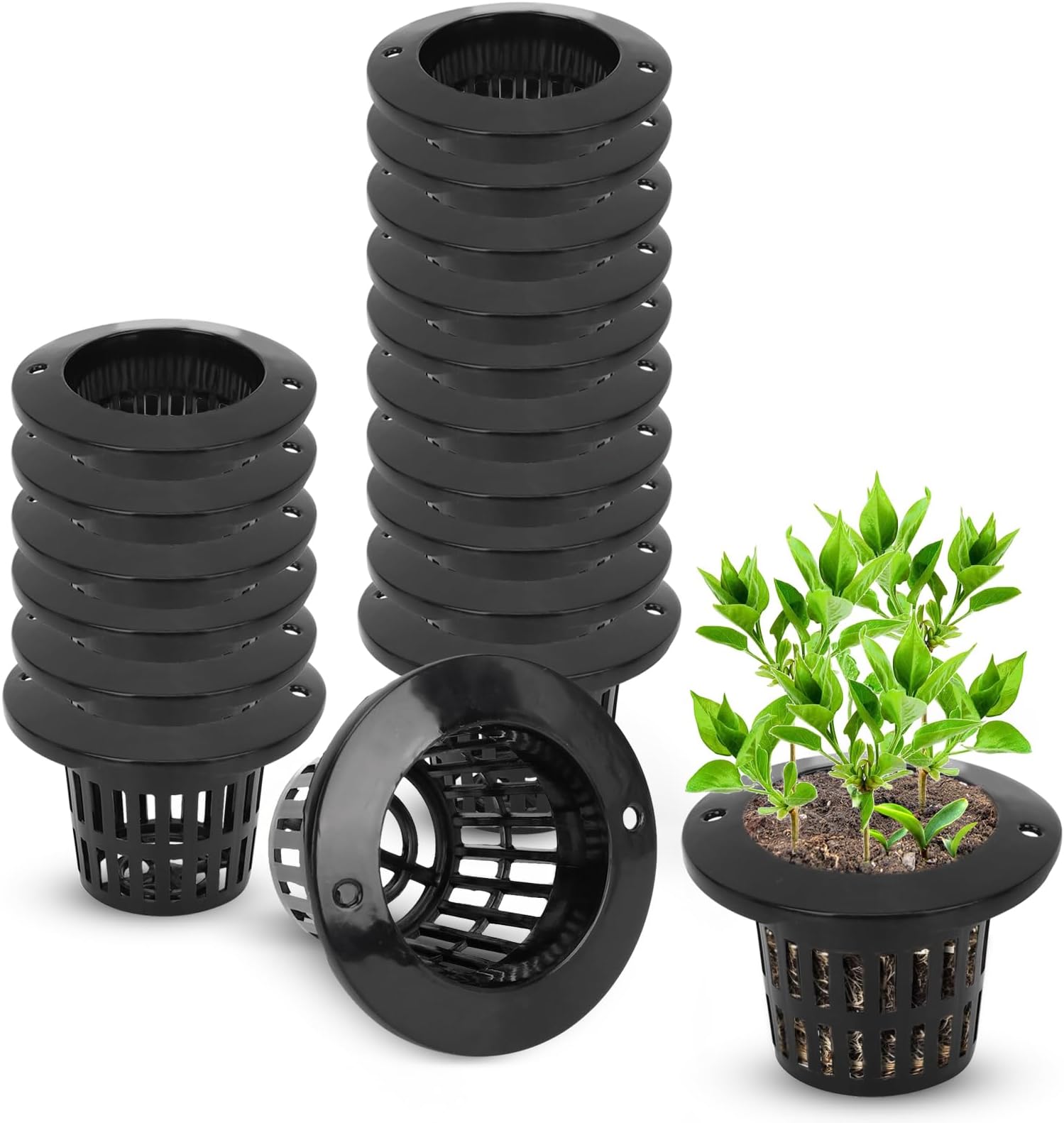 Amazon.com: HERCHR Net Cups, 50 Pcs 1.5in Net Pots for Hydroponics ...