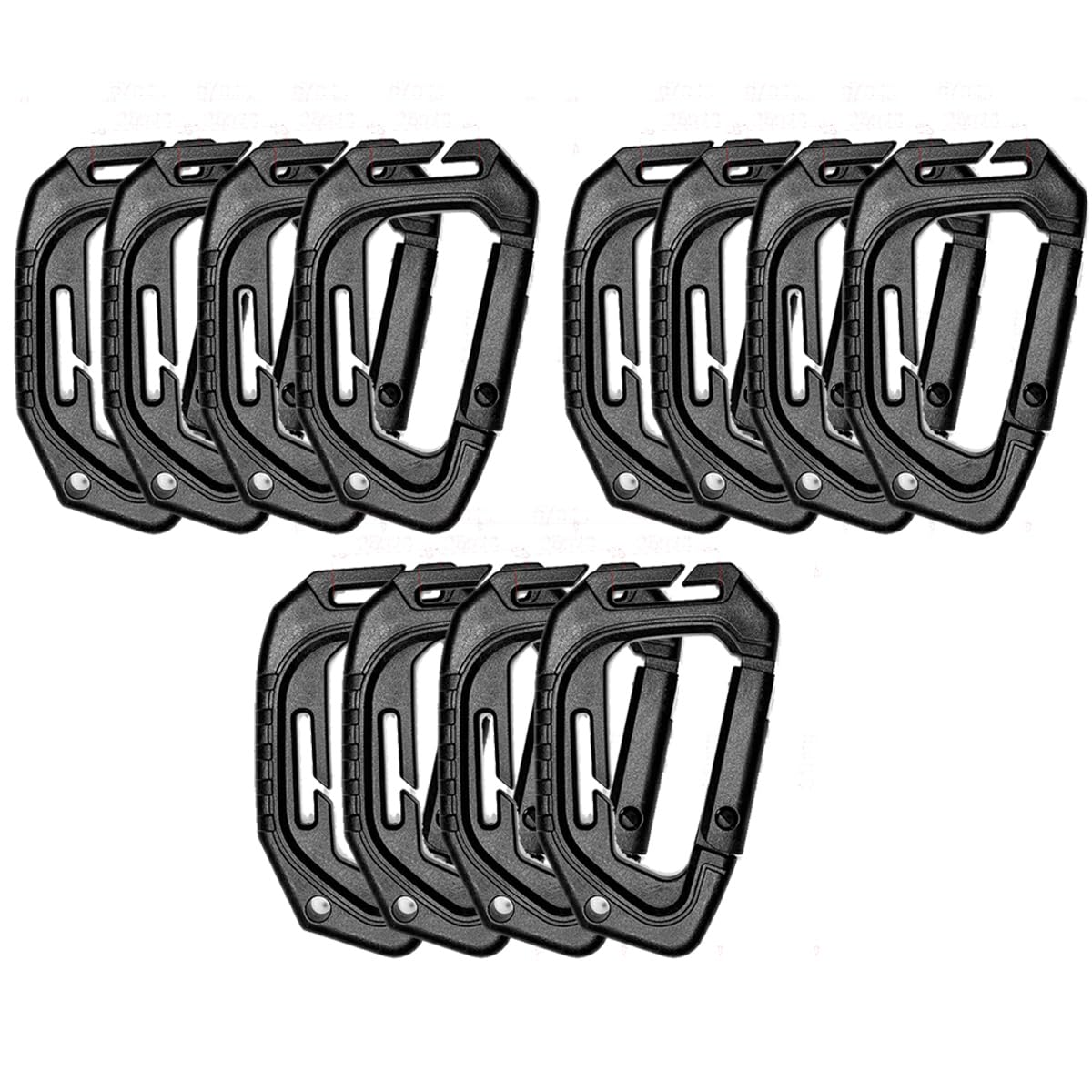 Amazon.com: HOUSON 12PCS Tactical Carabiner Clip, Plastic Hard Polymer ...