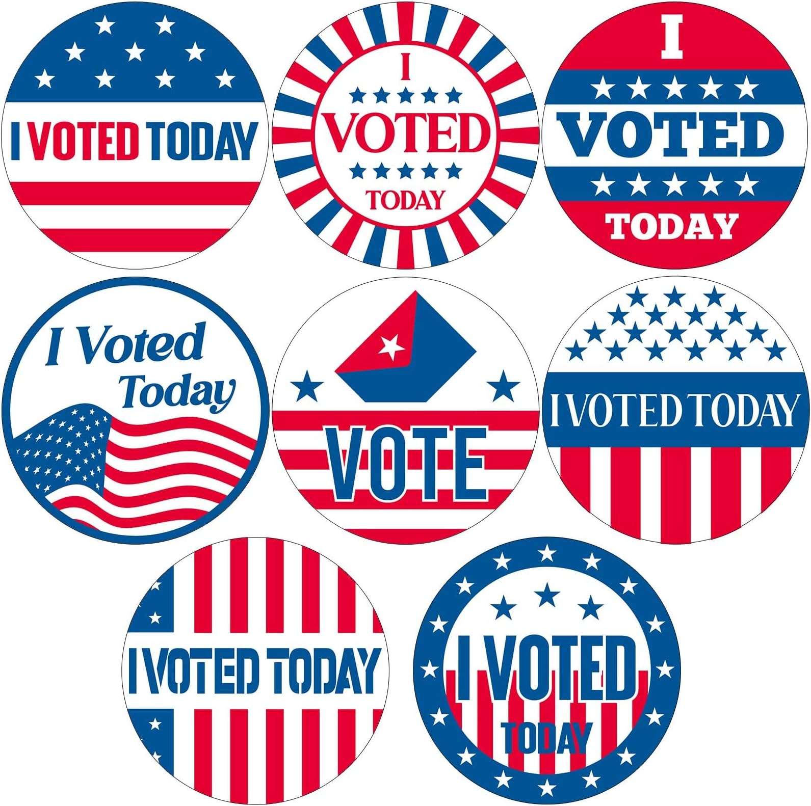 Amazon.com: I Voted Stickers with American Flag, 2 Inch Large Round ...