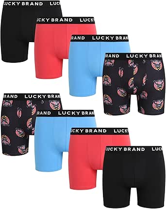 Lucky Brand Mens Boxer Briefs - 8 Pack Soft Stretch Performance ...