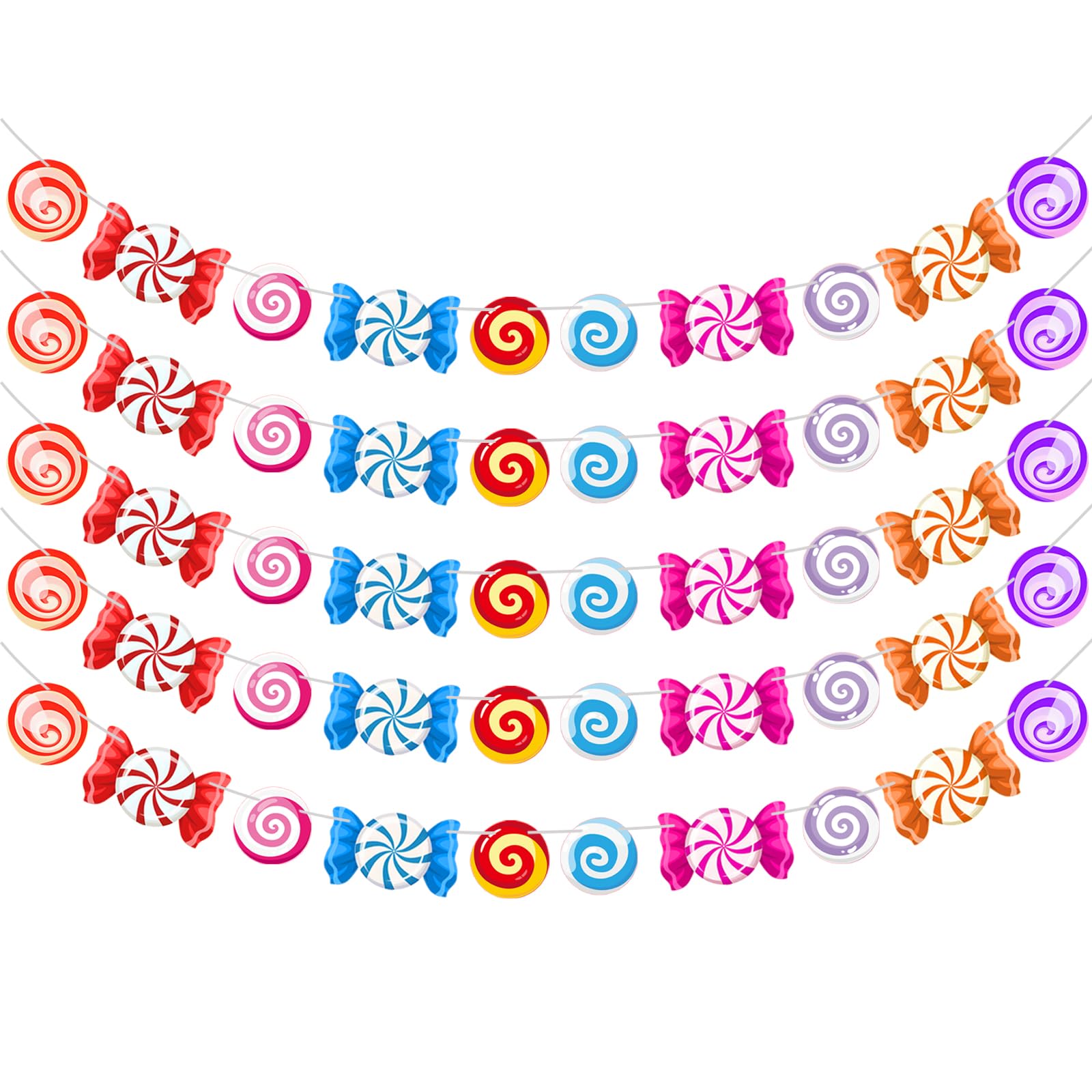 Amazon.com: 5Pcs Candyland Christmas Party Banners Candy Themed Paper ...