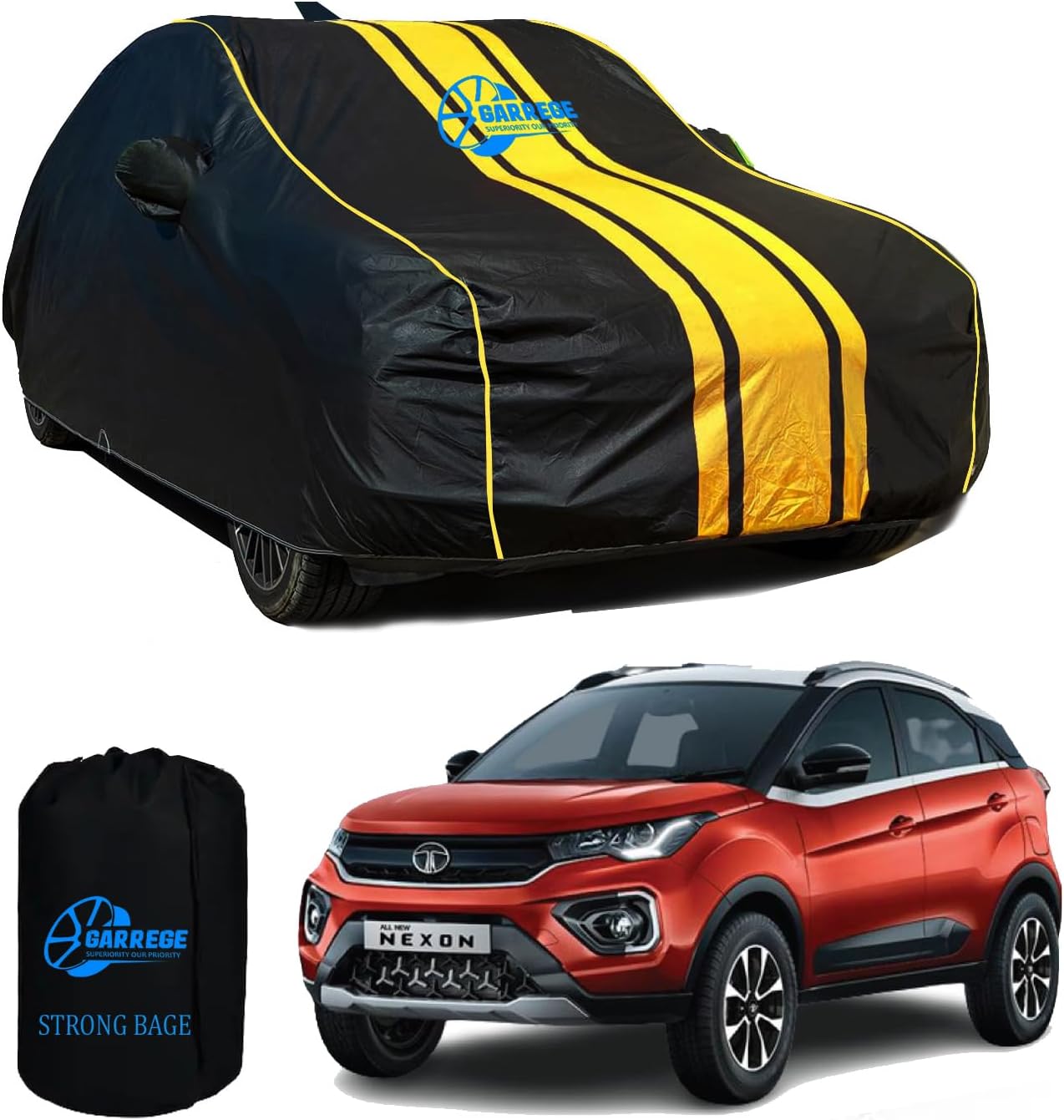 Autofact 100% Waterproof Car Body Cover Compatible with Tata Nexon ...