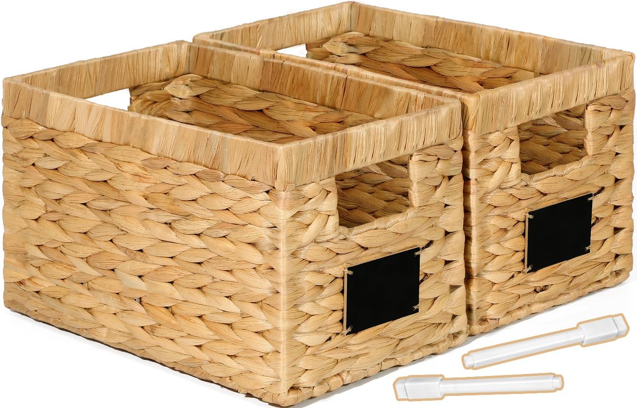Amazon.com: kenvc Water Hyacinth Storage Baskets, Wicker Baskets ...