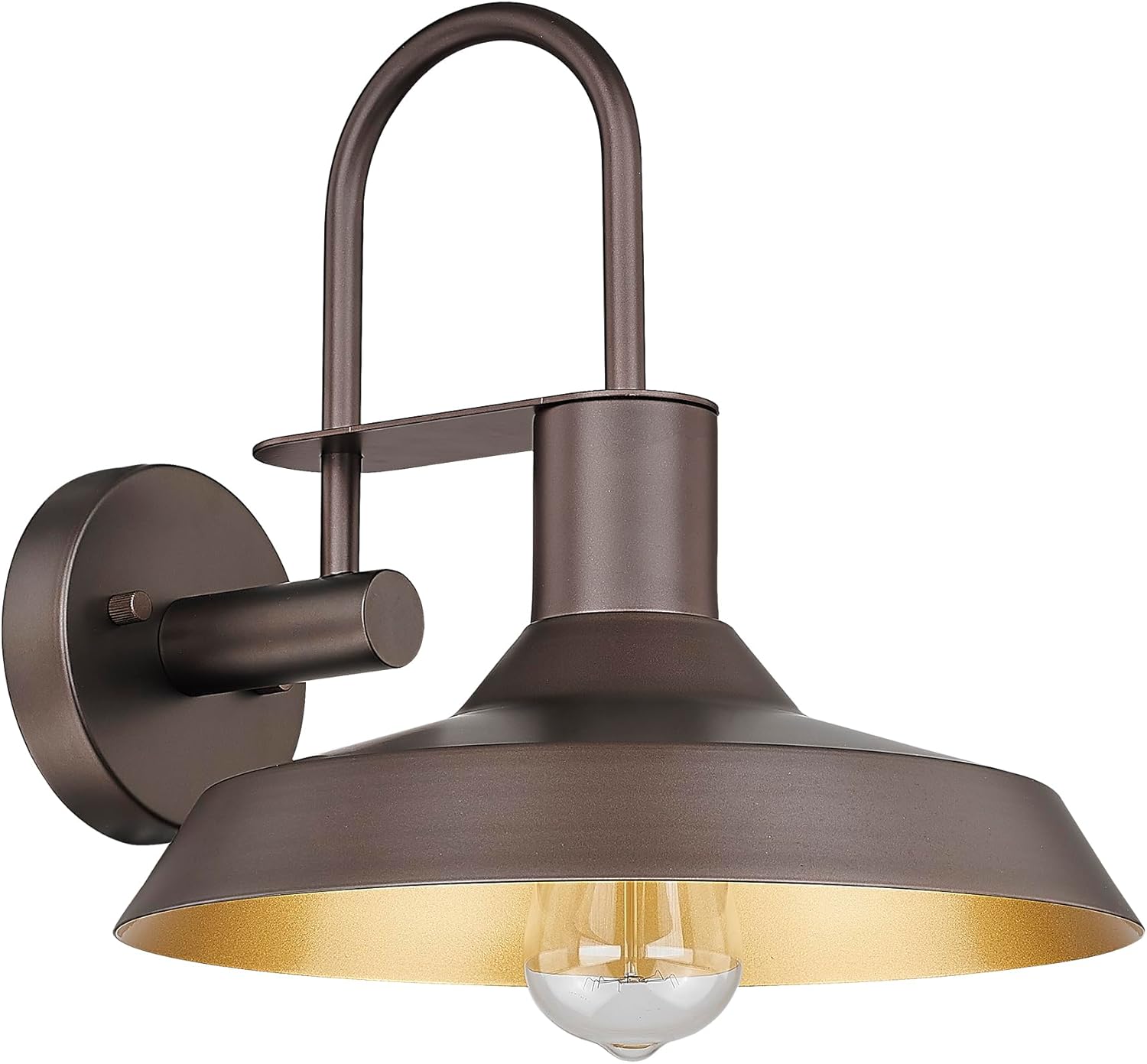 Darkaway Gooseneck Barn Light, 12 Inch Metal Dome Shade Farmhouse Wall ...