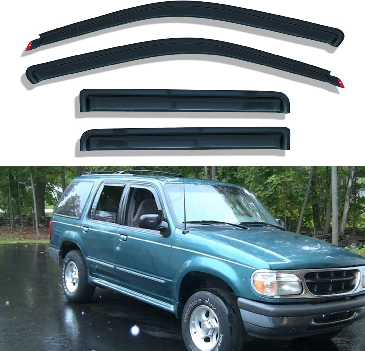 Amazon.com: Kucaruce Side Window Wind Deflector,4pcs in Channel Dark ...