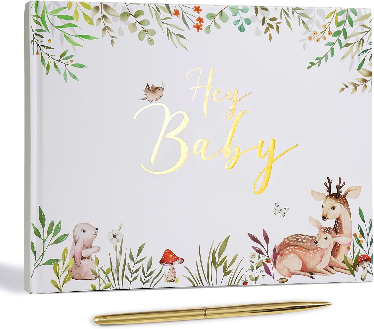 Amazon.com: Hunanyume Baby Shower Guest Book, Hardcover Baby Shower ...